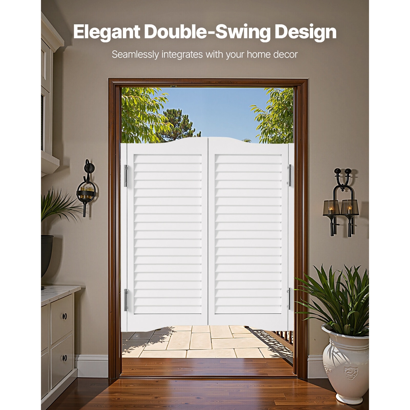GIVIMO 32-in x 36-in Arched Double Saloon Cafe Doors in Premium Pine ...