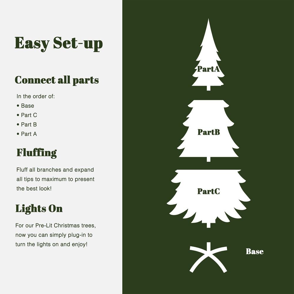 LuxenHome 6-ft Pre-lit Flocked Artificial Christmas Tree with Green LED ...