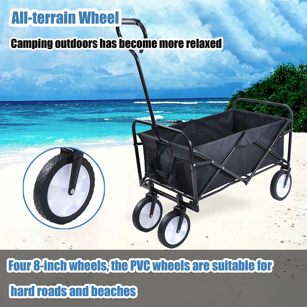 Fun Orange 3-cu ft Steel Folding Yard Cart in the Yard Carts department ...