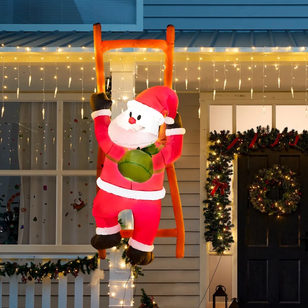 SYNCFUN 6-ft Lighted Santa Christmas Inflatable in the Christmas ...