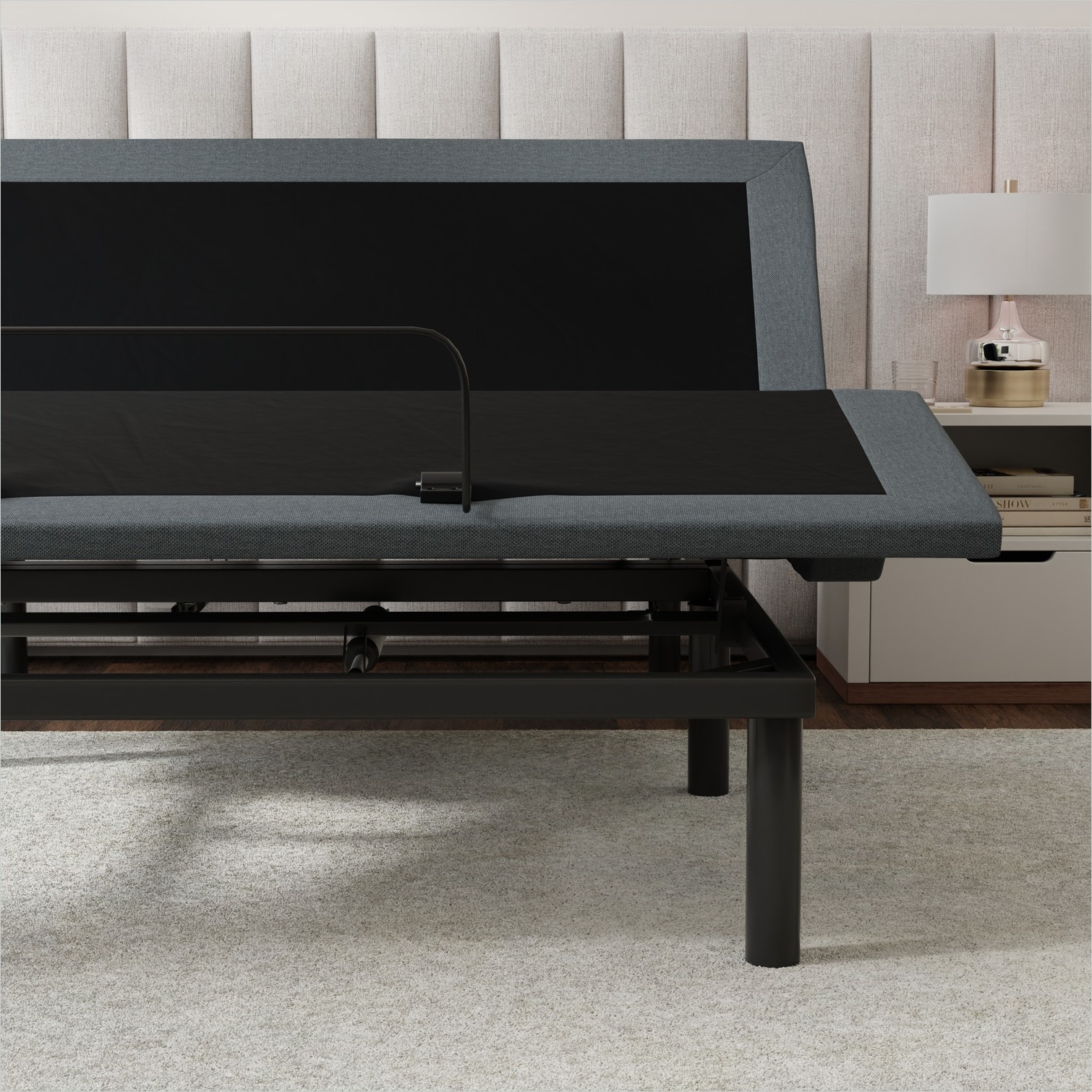 Naturefalls Steel Twin XL Power Adjustable Bed Frame in Classic Gray ...