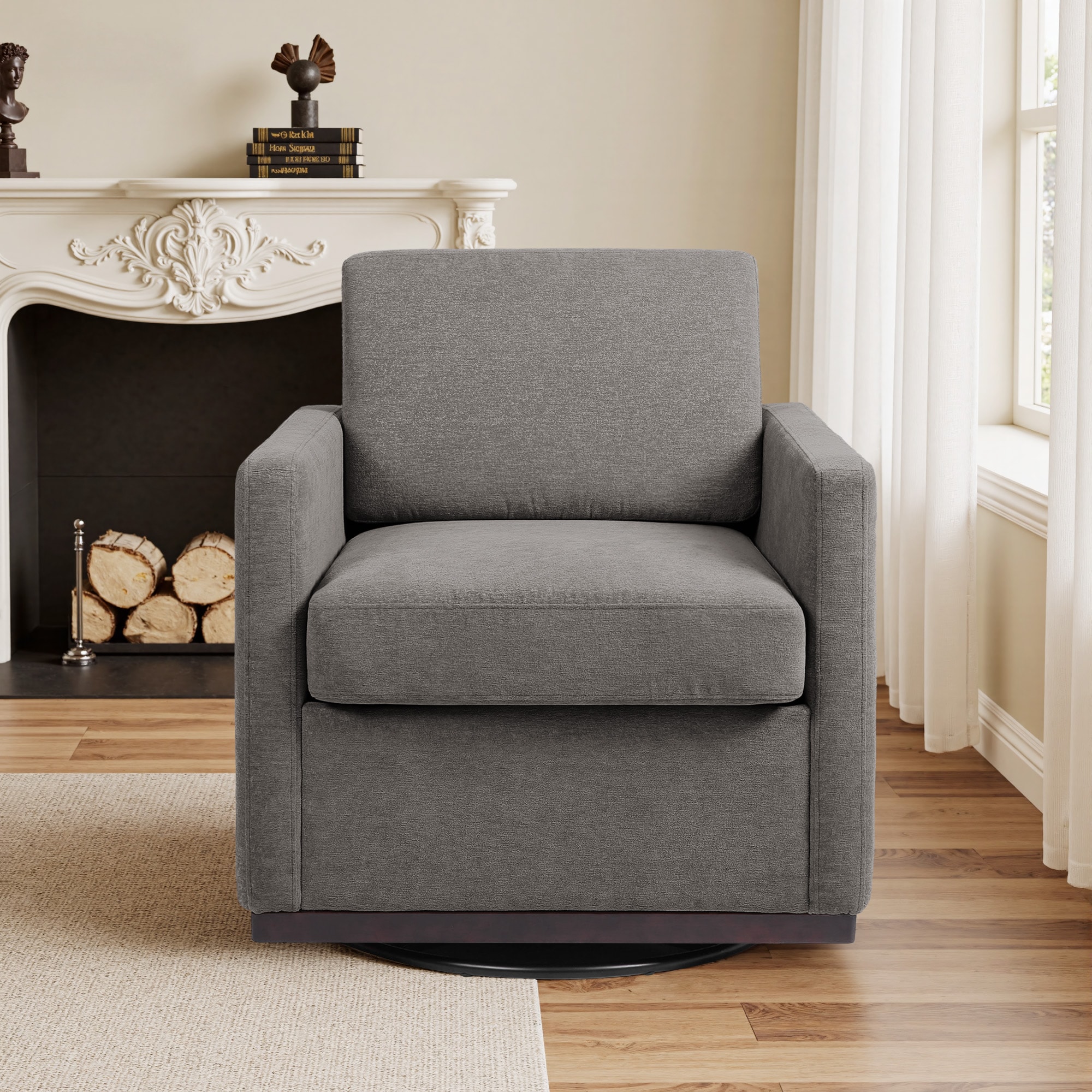 Dreamsidea Swivel Accent Chair - Mid Century Modern Arm Chair - Living ...