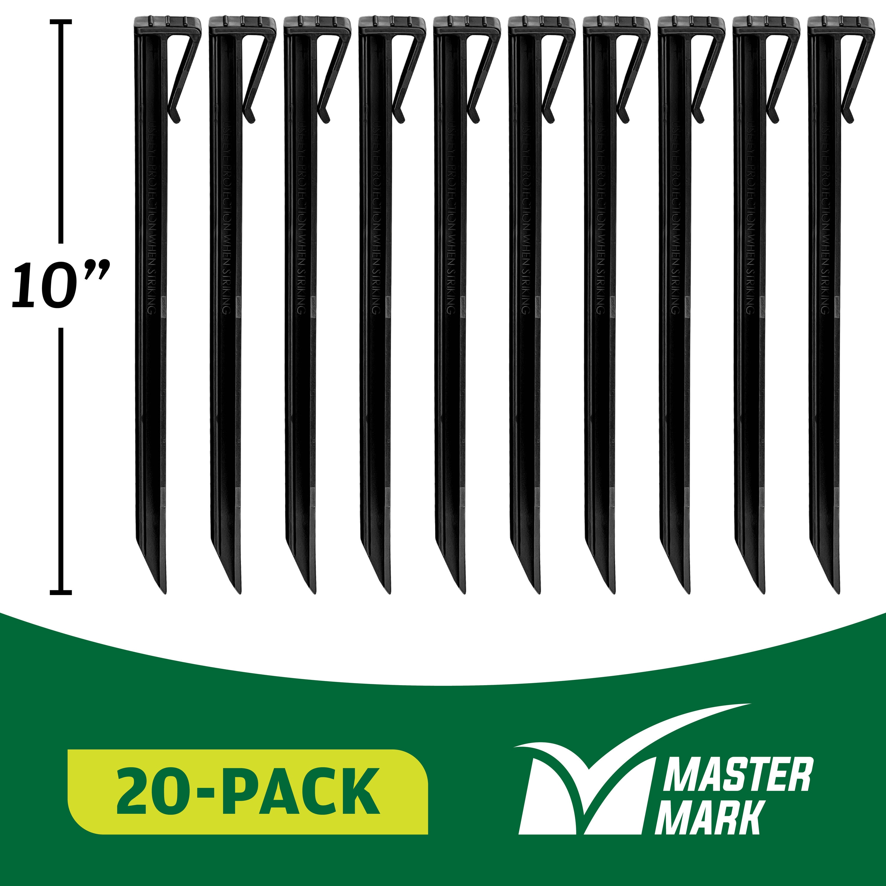 Master Mark 20 -Pack 9.5-in Black Plastic Edging stake in the Edging ...