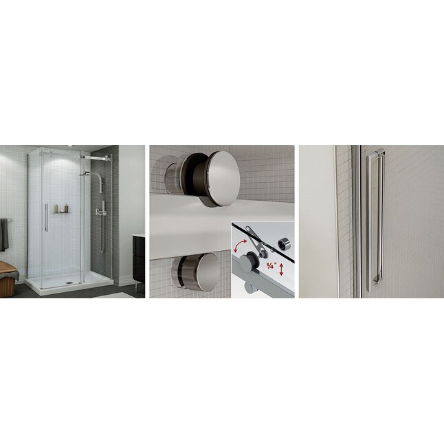 Maax Halo Return Panel Brushed Nickel 28 In To 32 In X 78 75 In