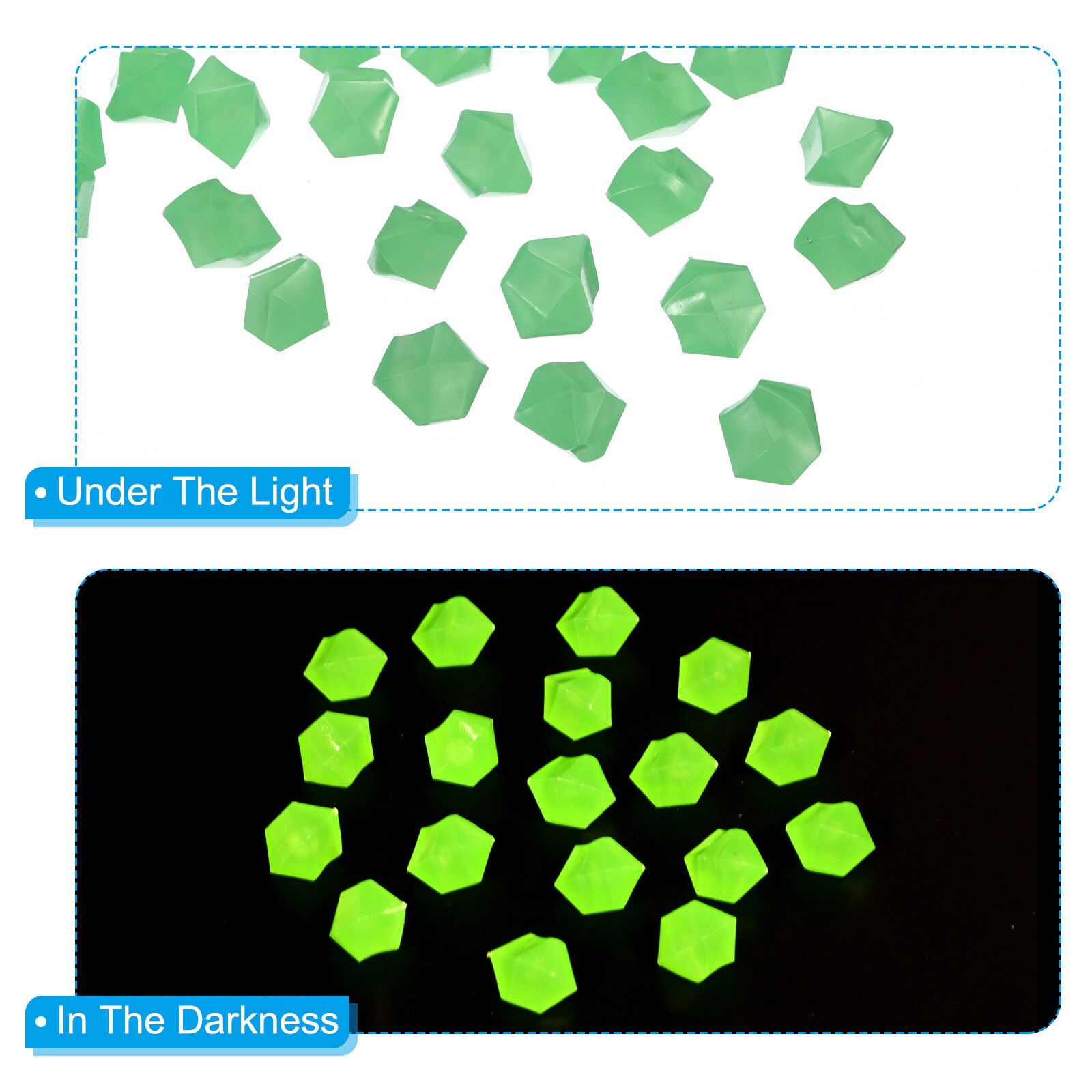Unique Bargains 100pcs Glow Rocks 10-15mm Glow Pebbles Decoration in ...