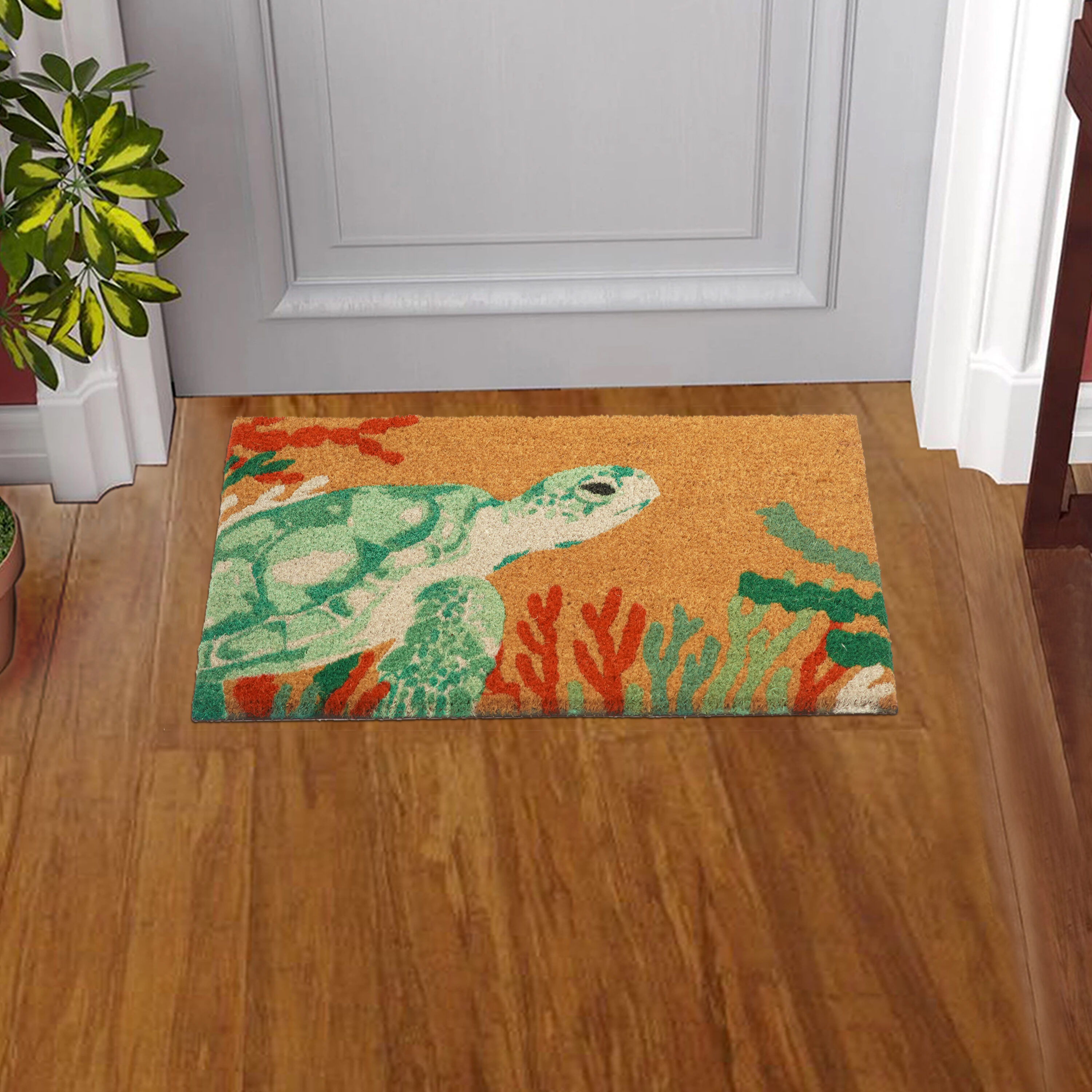 Style Selections 18-in x 30-in Natural Coir Non-Slip Grip Indoor or ...