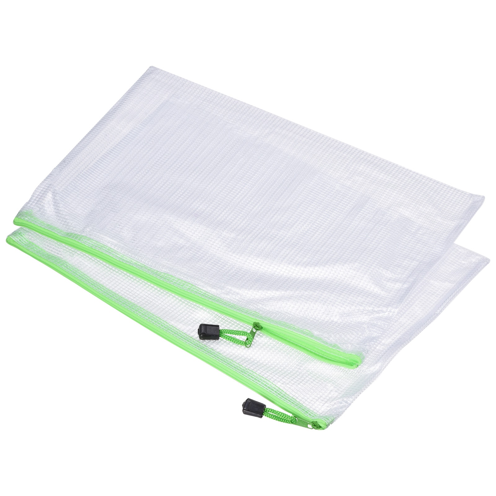Unique Bargains Mesh Zipper Bags A3 Size Plastic Zip File Pouch ...