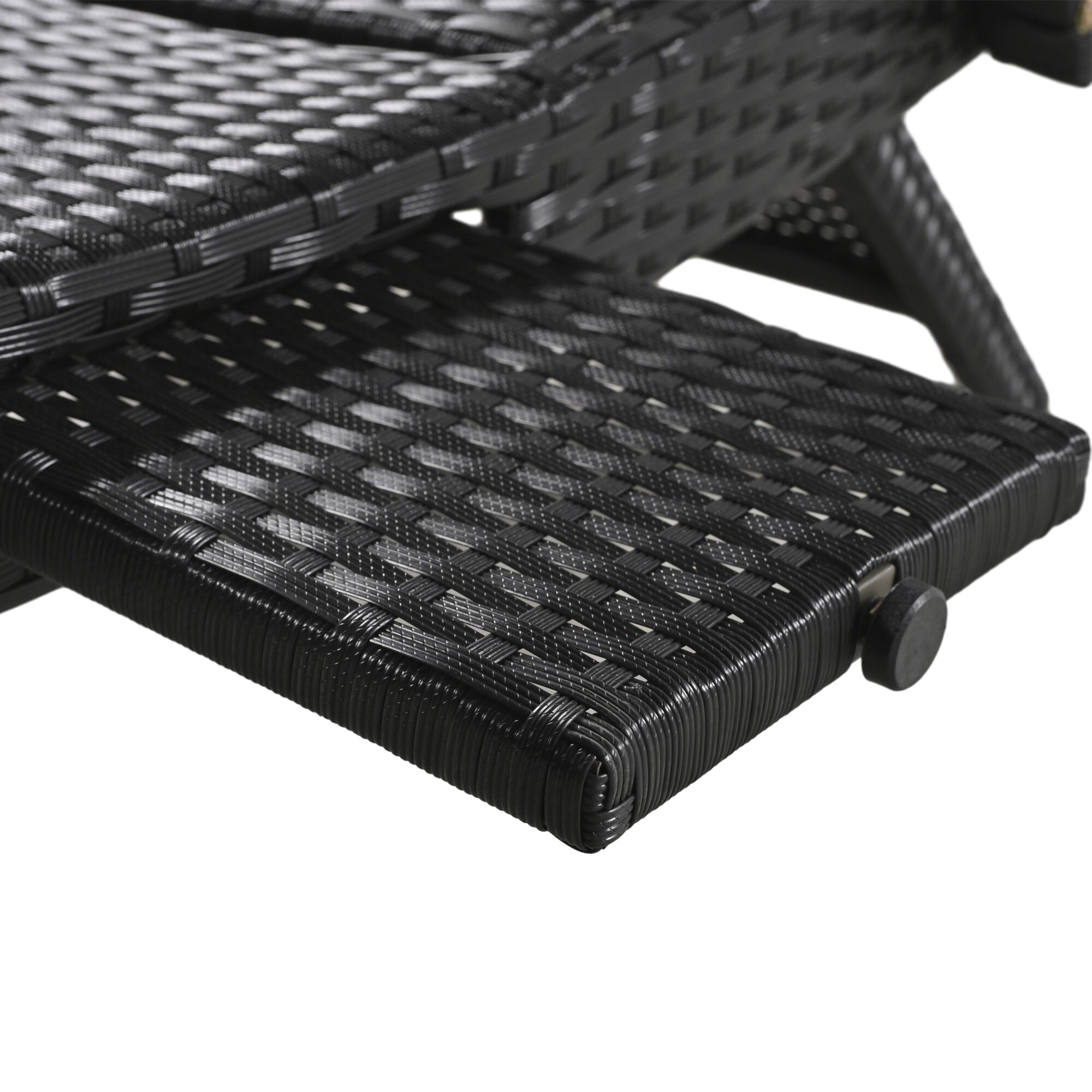 Nestfair Patio Furniture Set of 2 Wicker Black Wicker Frame Stationary ...