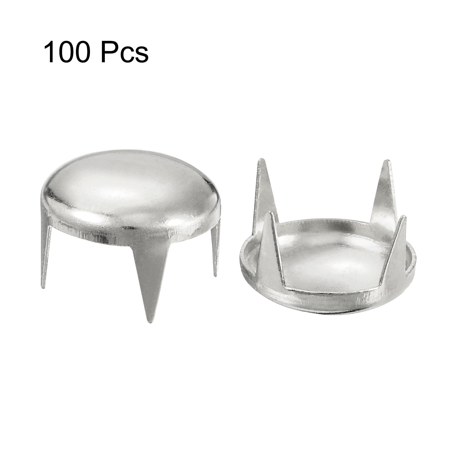 Unique Bargains 100pcs 10mm Silver Round Dome Studs Metal Claw Beads ...