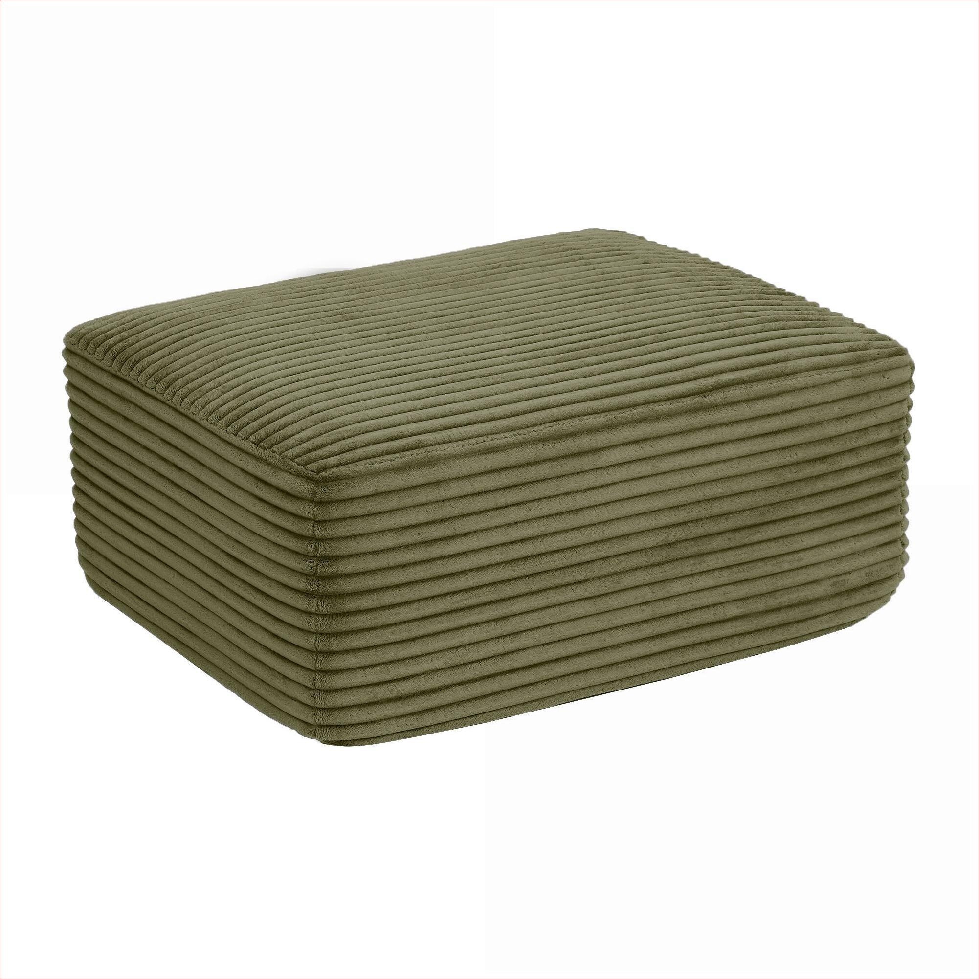 Watnature 1-Seat Modular Ottoman Modern Minimalist Soft Green Corduroy ...