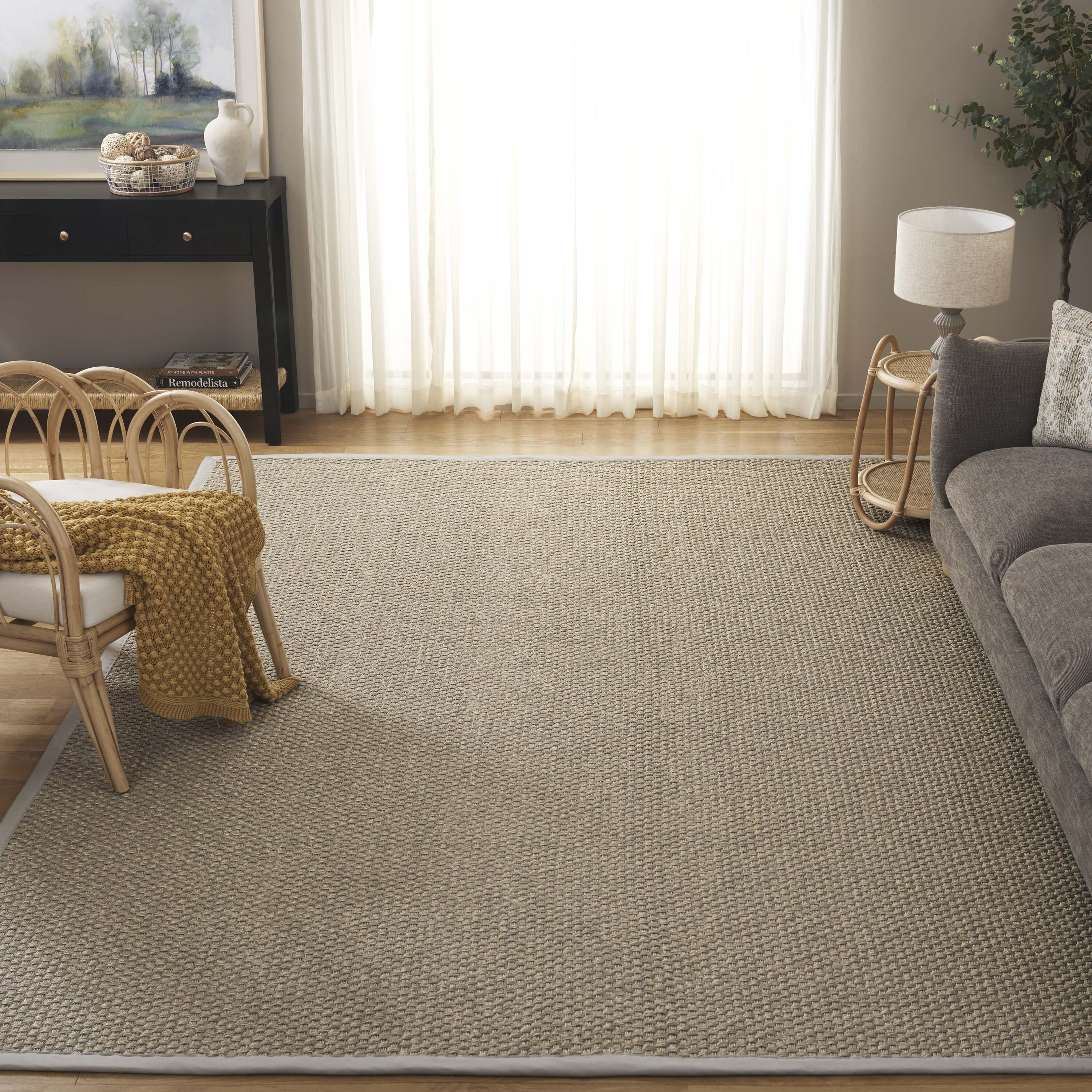 Safavieh Napa Faux Sisal 105 Plain Weave With Ivory Border 6 x 9 ...
