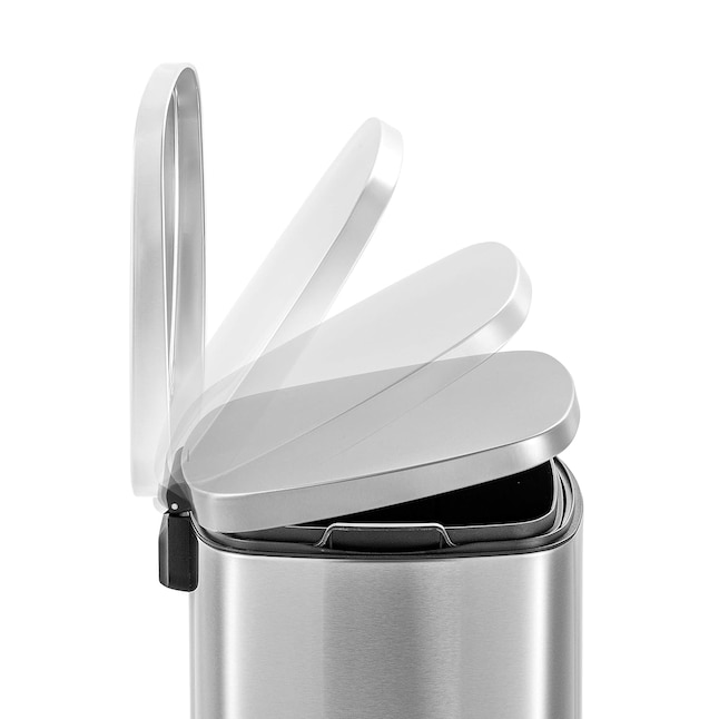 Qualiazero 13.2 Gallon Stainless Steel Indoor Kitchen Step Trash Can in ... Qualiazero 13.2 Gallon Stainless Steel Indoor Kitchen Step Trash Can in ...