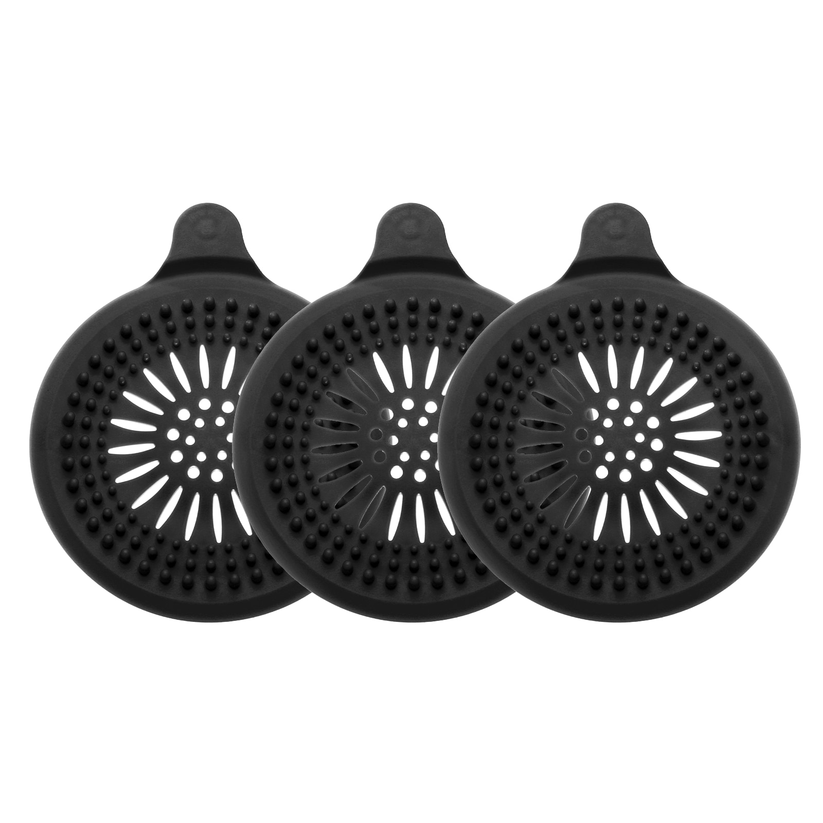 Unique Bargains 3pcs Shower Drain Hair Catcher Round Drain Cover with ...