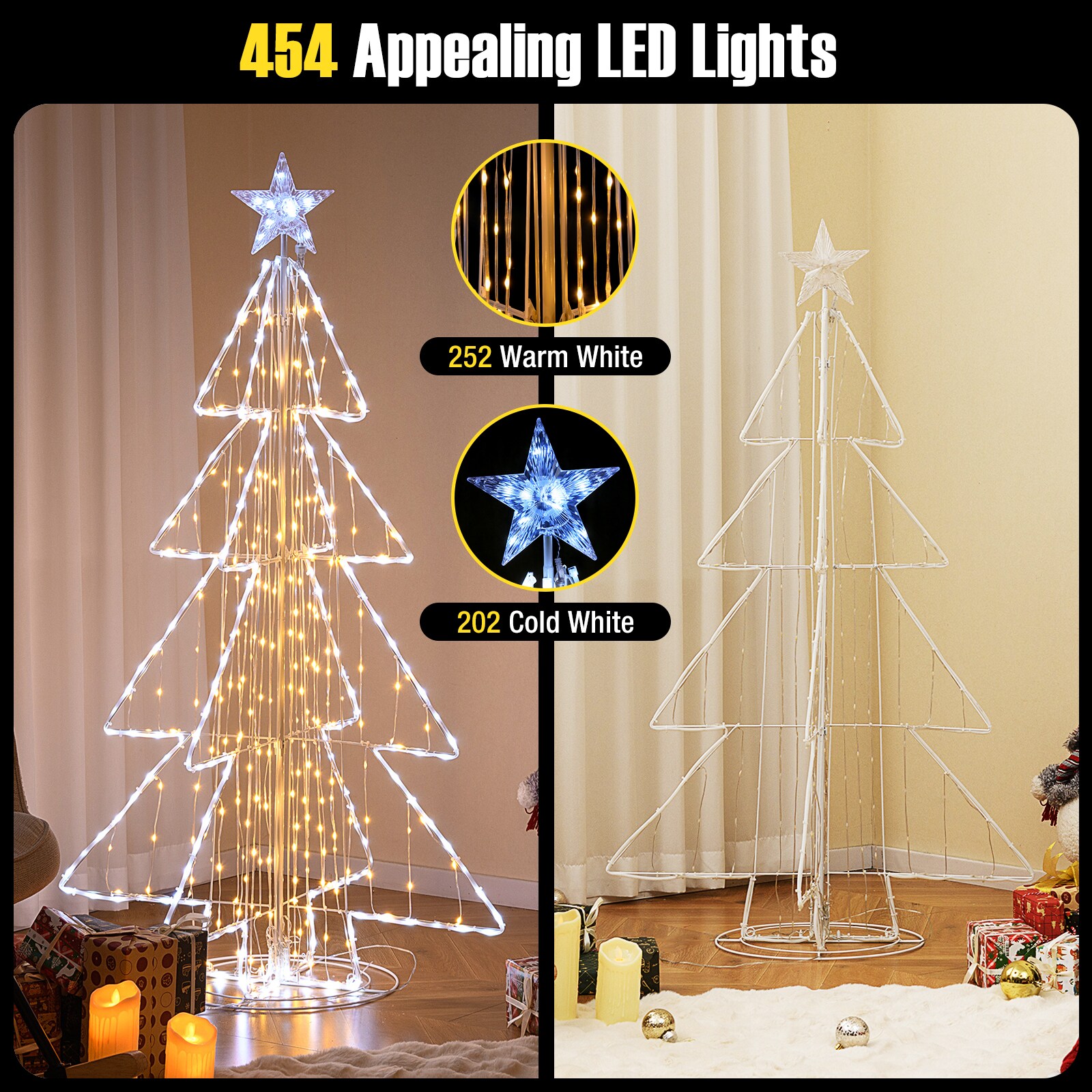 Slickblue 5-ft- Lighted Animated Christmas Tree Plug-In Christmas Decor ...