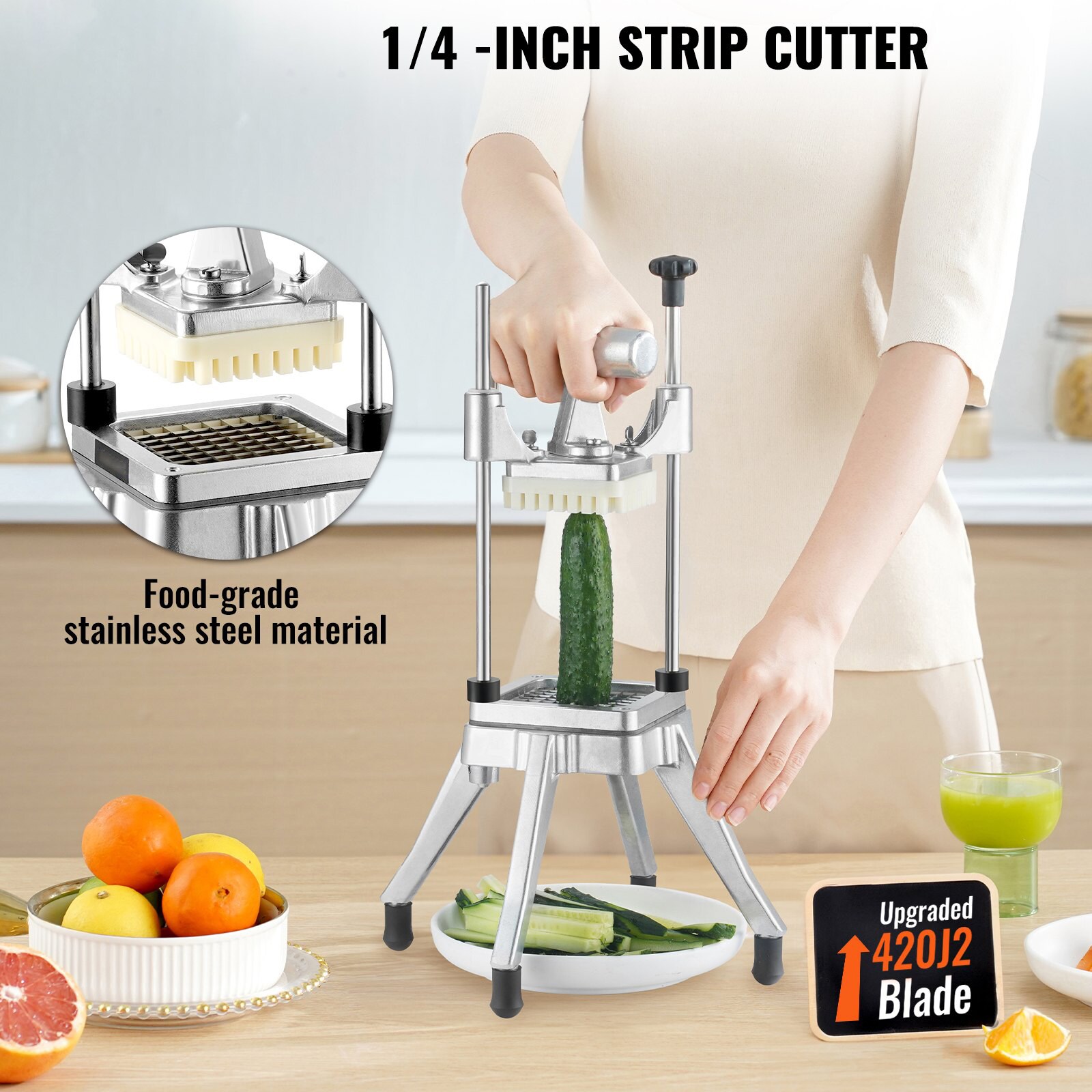 Mecale Stainless Steel Commercial Vegetable Fruit Chopper French Fry ...