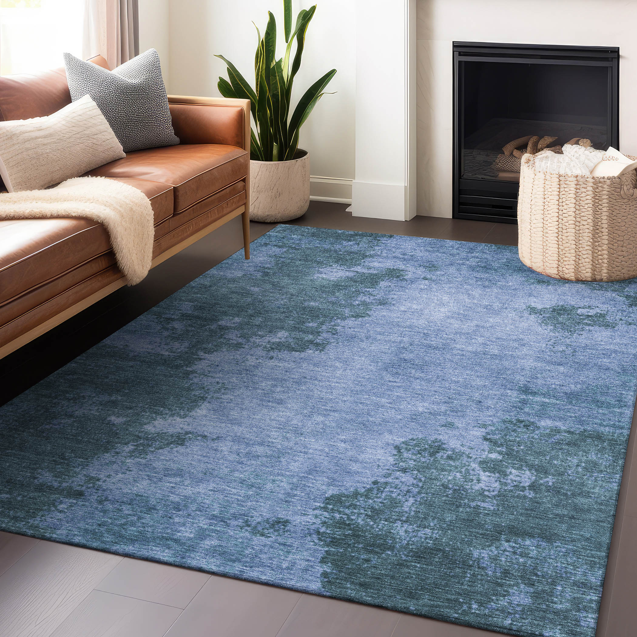 Addison Rugs Chantille ACN1913DN 10 x 14 (ft) Loomed Denim Rectangular ...