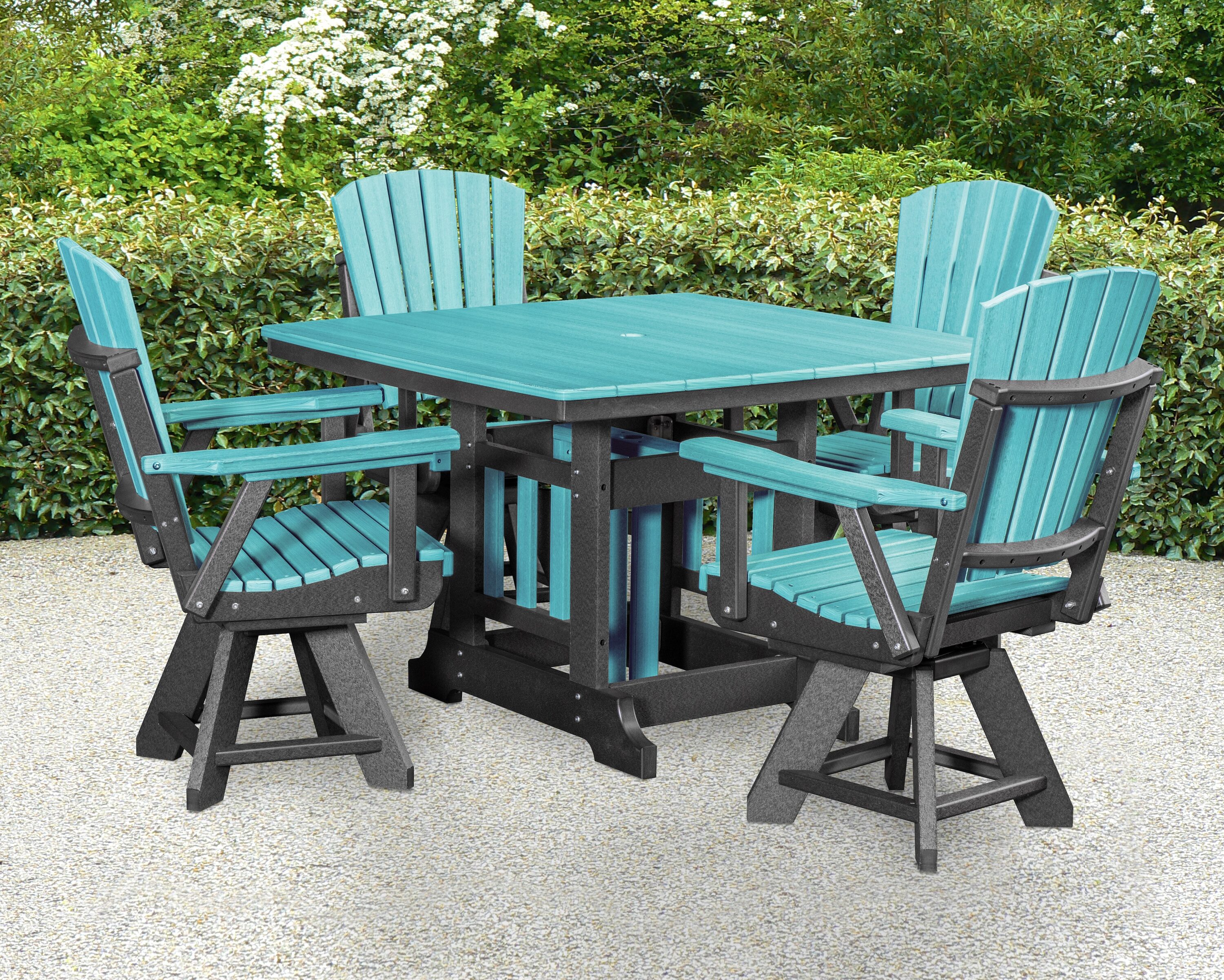 American Furniture Classics Adirondack 5 -Piece Black Patio Dining Set ...