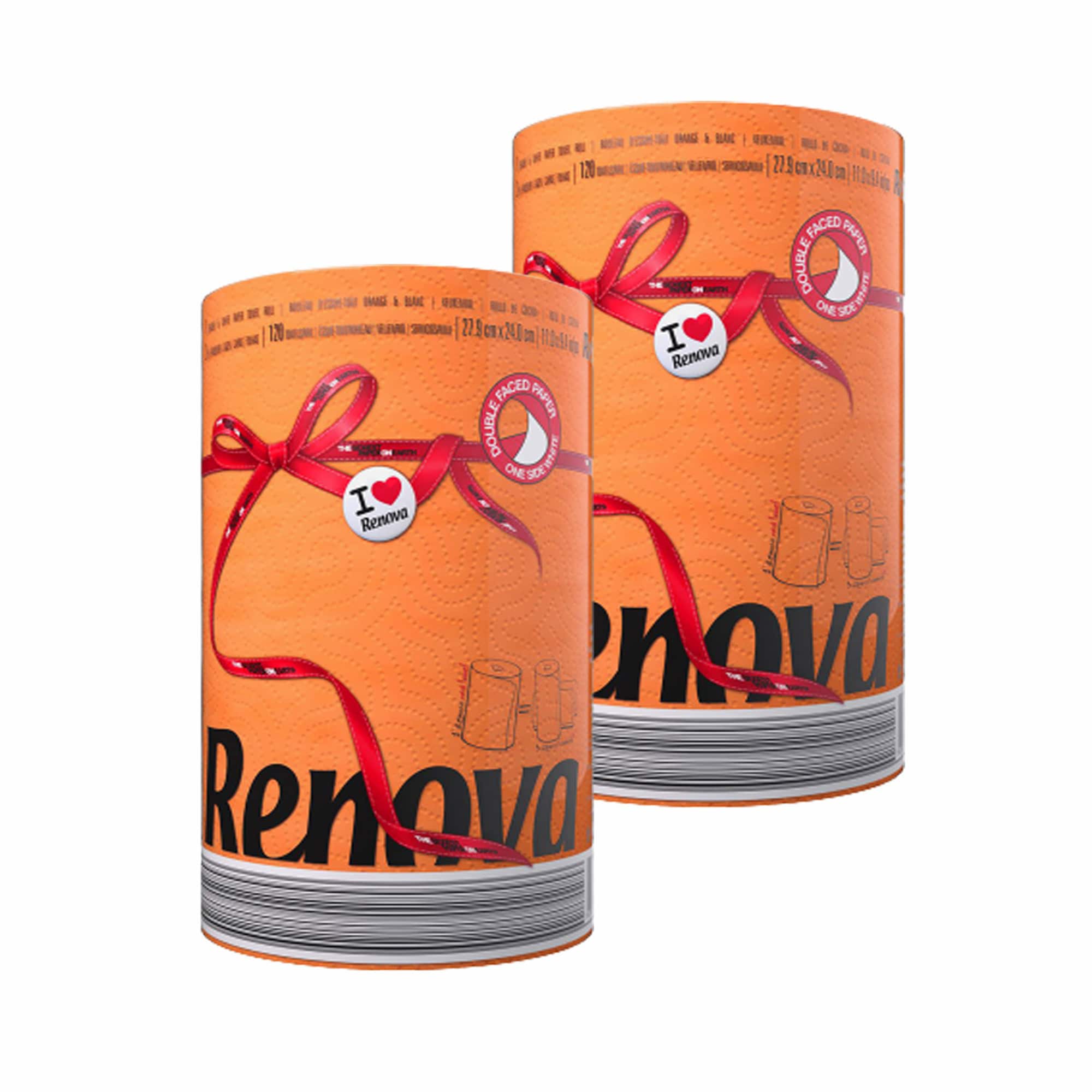 EVIDECO FRENCH HOME GOODS Renova orange Paper Towel Jumbo Roll 2 Ply ...