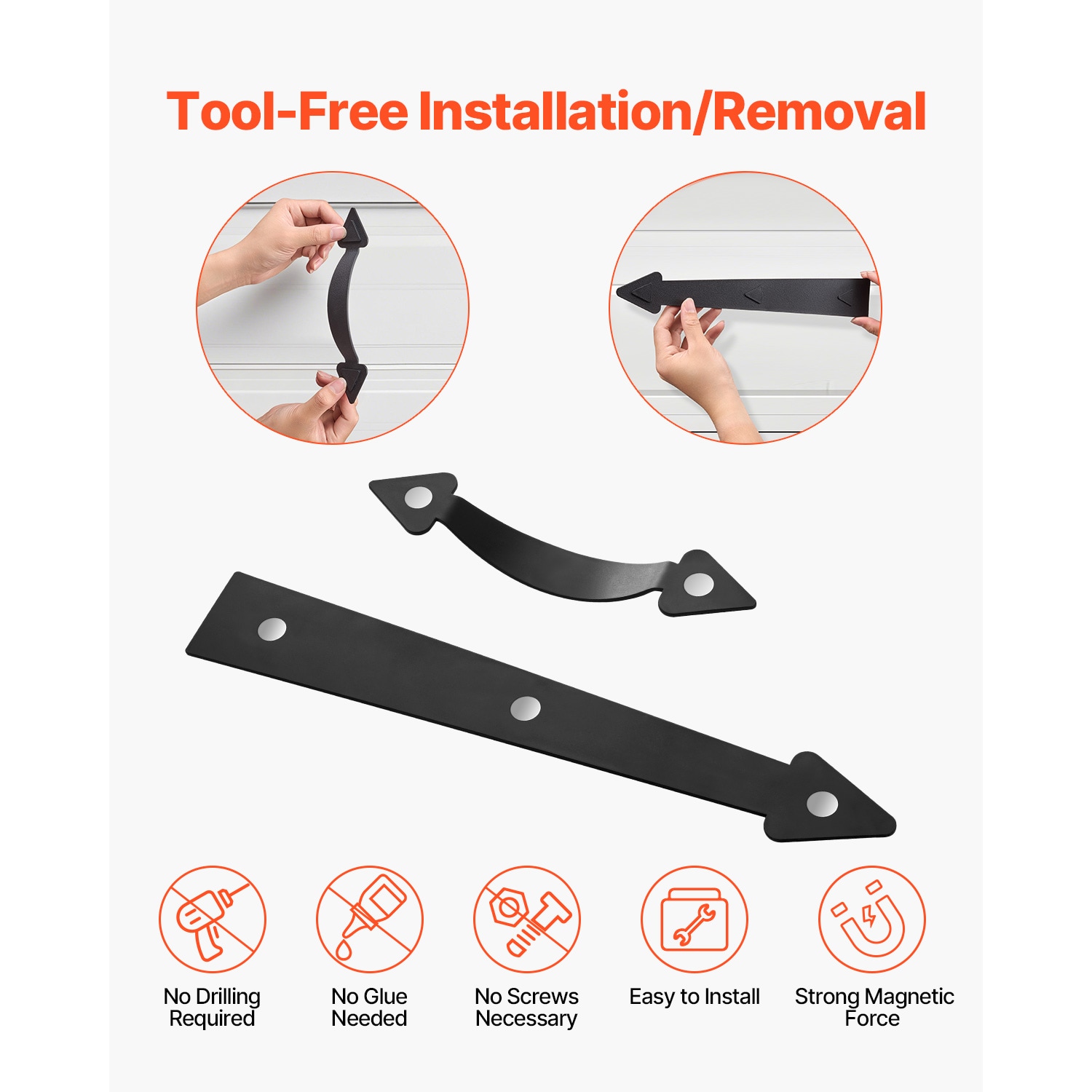 VEVOR Magnetic Garage Door Hardware Kit Decorative Garage Door Hinges ...