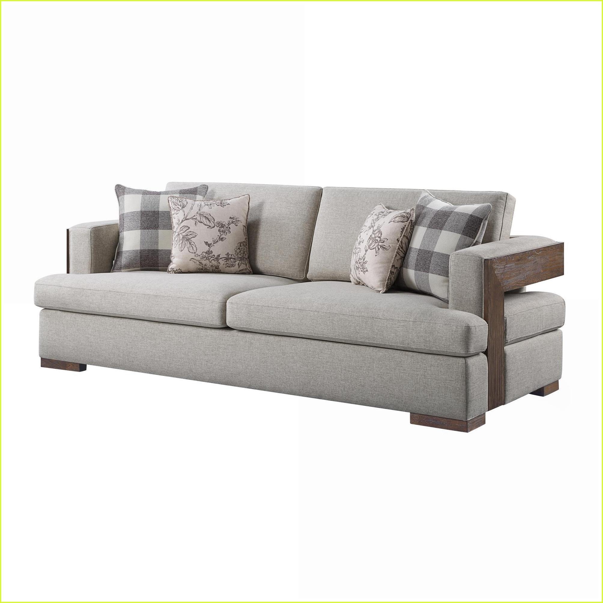 Watnature Sofas Modern Two-Tone Fabric Sofa with 4 Toss Pillows for ...
