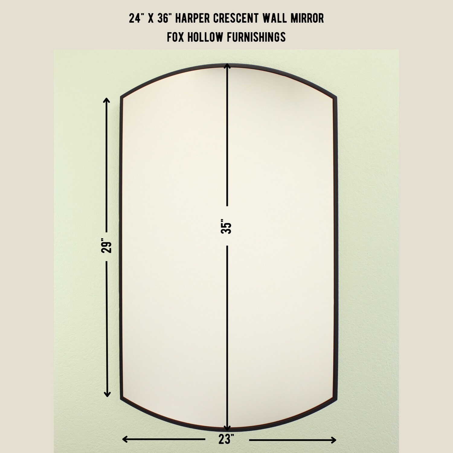 Fox Hollow Furnishings Harper Crescent 24x36 Wall Mirror Mount on Wall ...