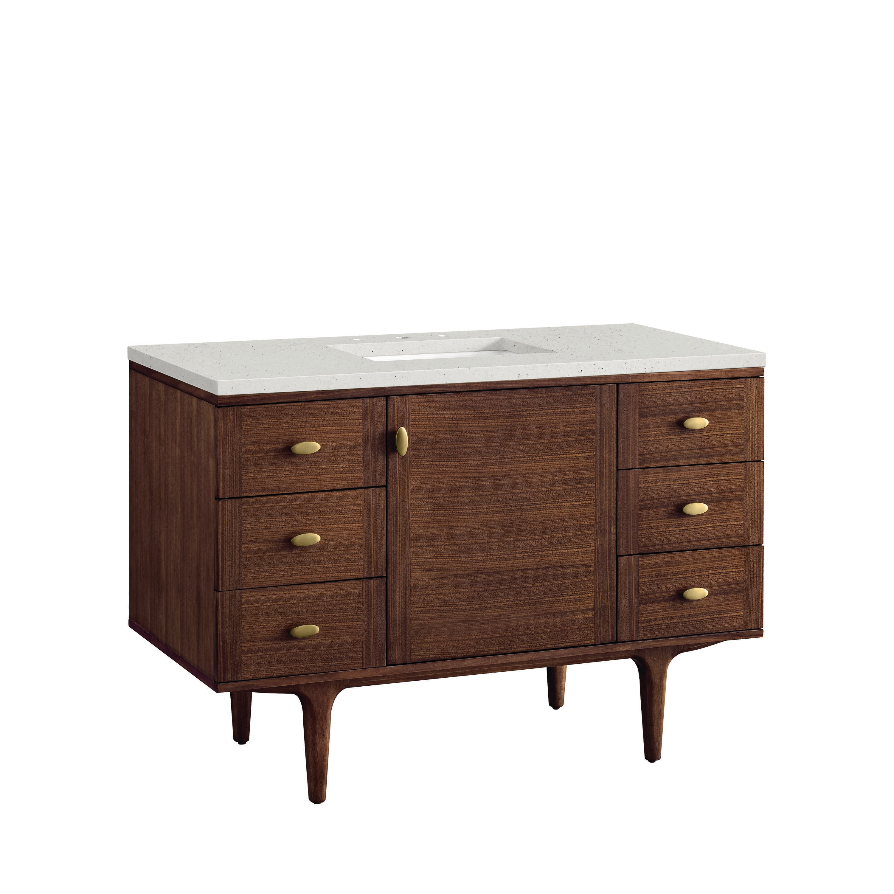 James Martin Vanities Amberly 48-in Mid-century Walnut Undermount ...