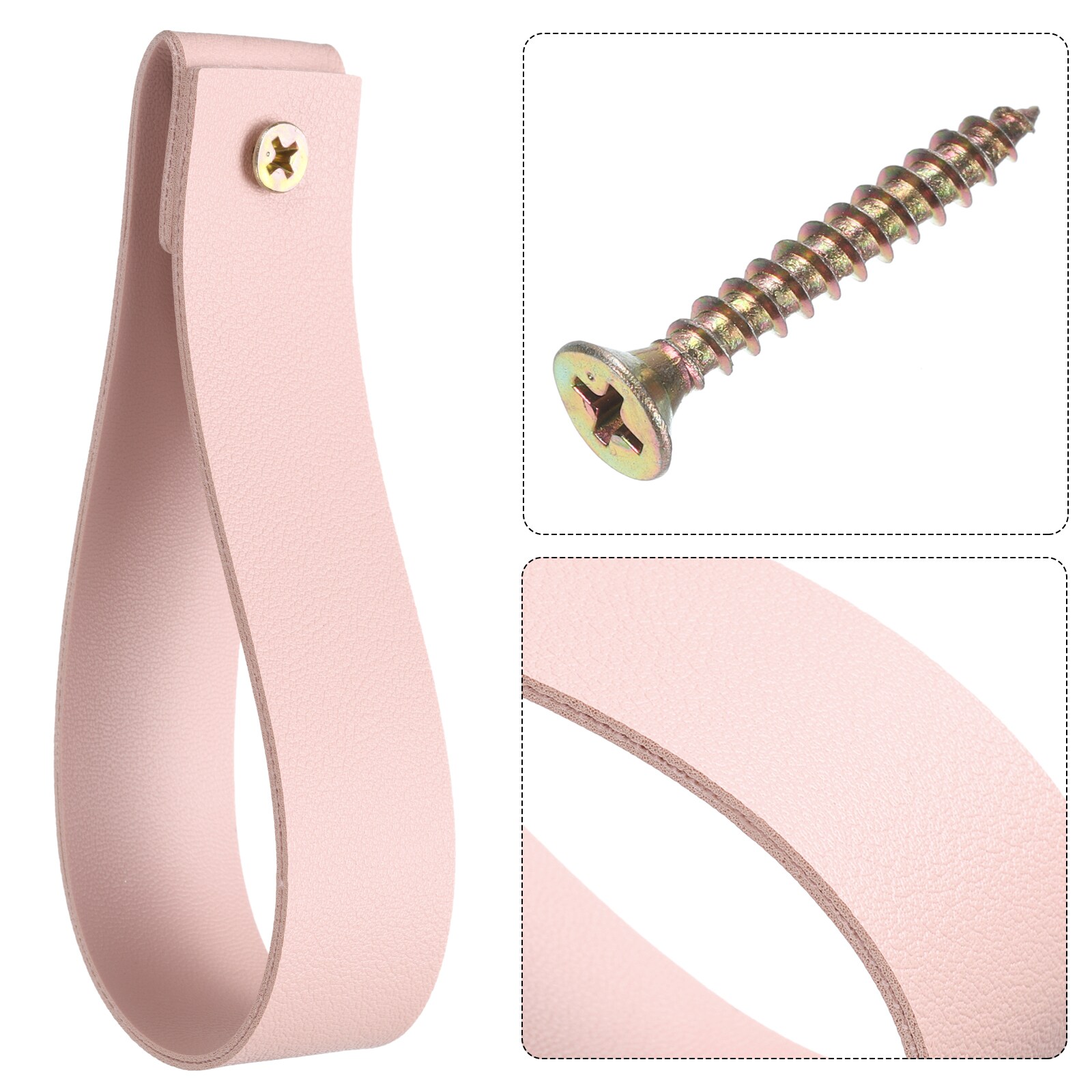 Unique Bargains 4pcs Leather Curtain Rod Holder 1 x 4.7 Inches Wall ...