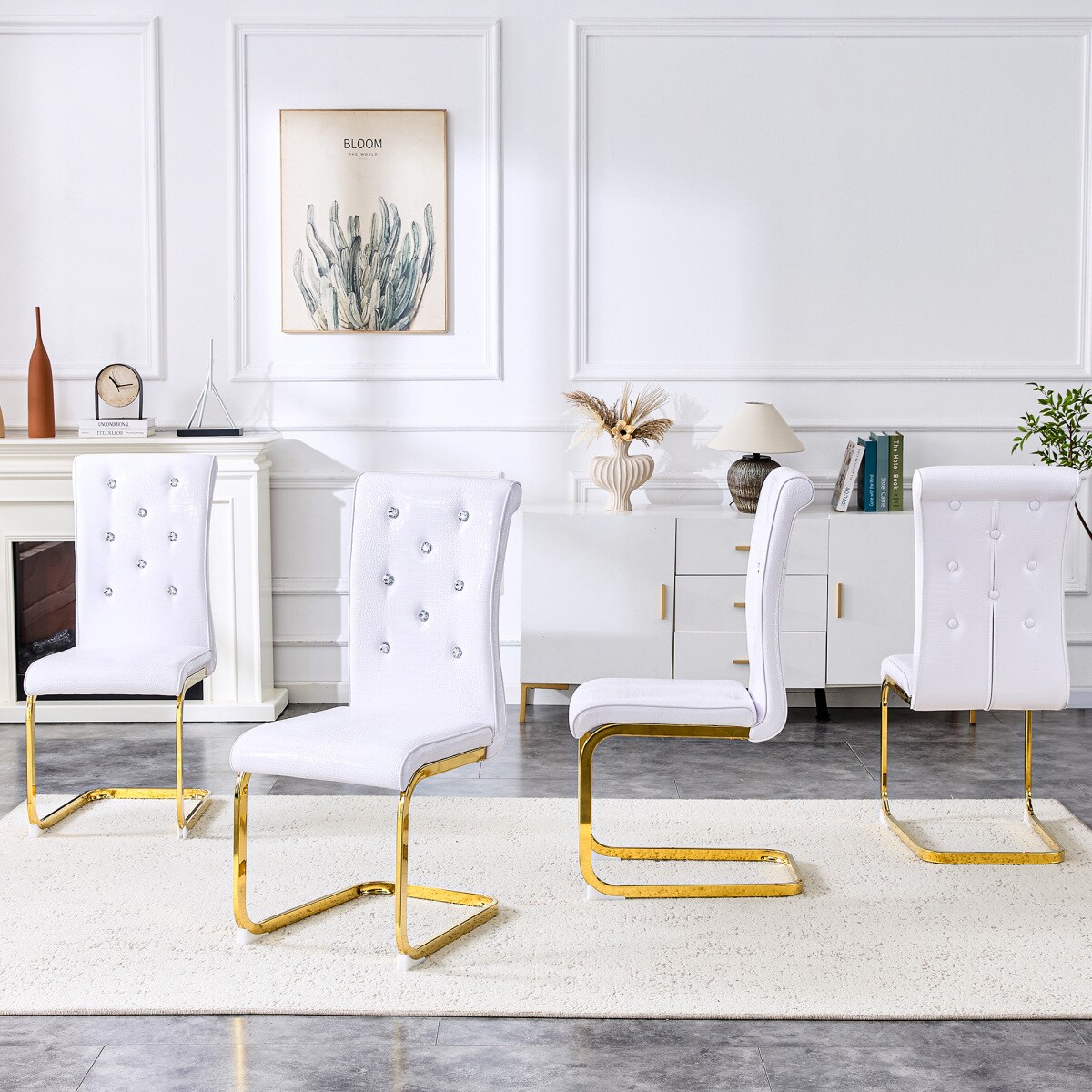 Streamdale Furniture Streamdale Set of 4 Retro Alligator Upholstered ...