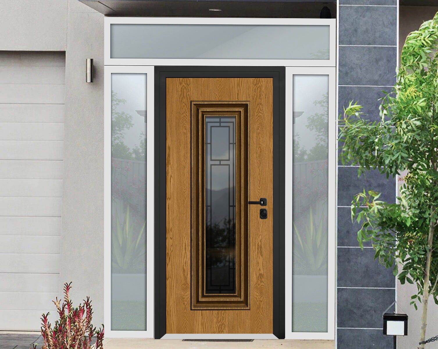 Vdom doors VDOMDOORS BALLUCIO6 4 Exterior Prehung Steel Door with ...