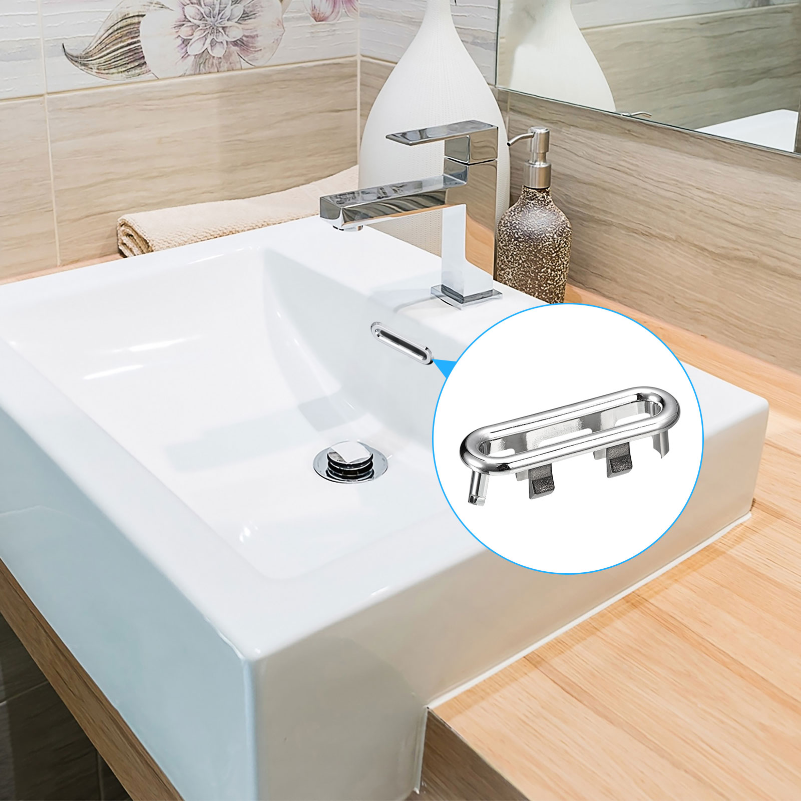 Unique Bargains Sink Trim Overflow Cover 6pcs Sink Overflow Rings 48 ...