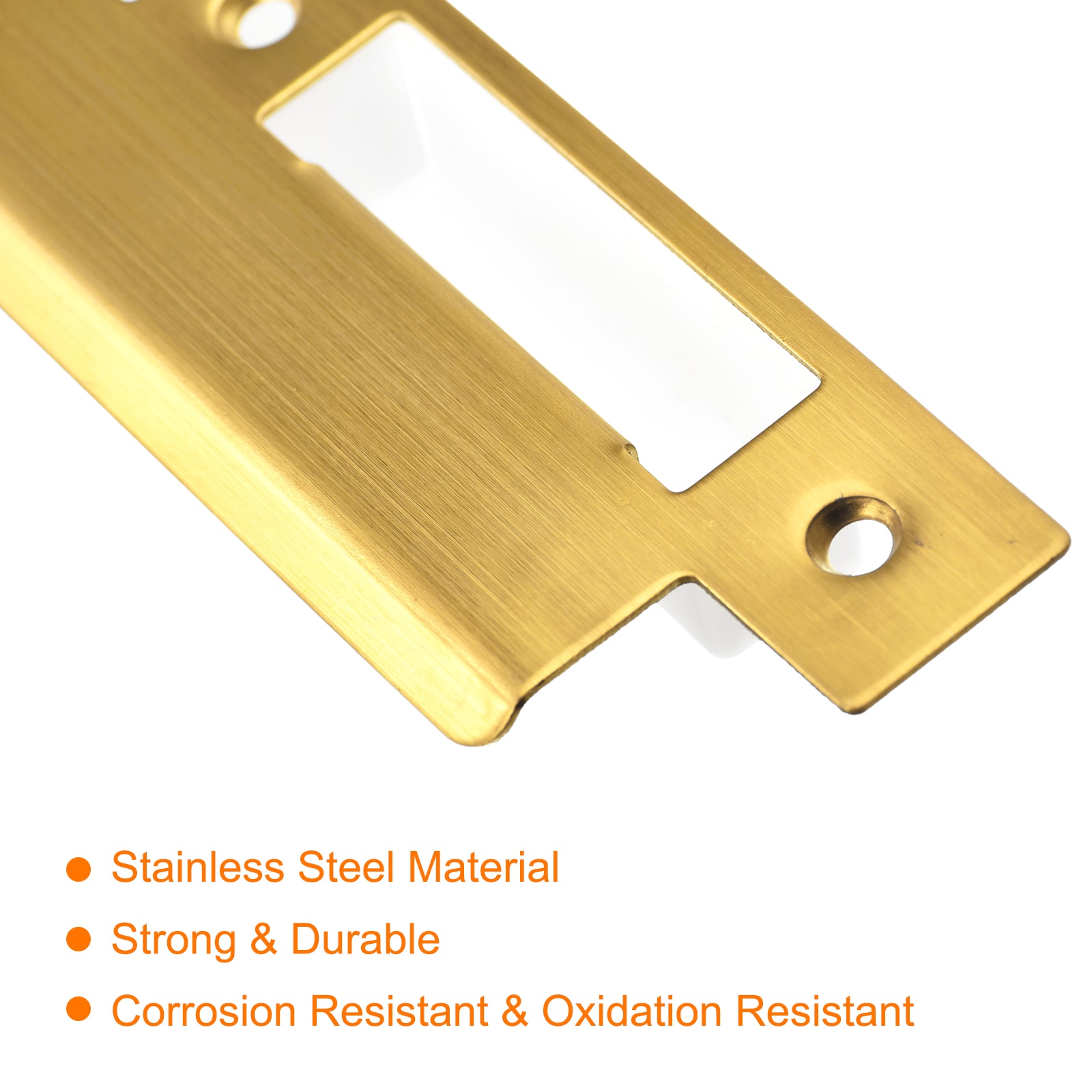 Unique Bargains Door Strike Plate 180mm x 42.5mm 201 Stainless Steel ...