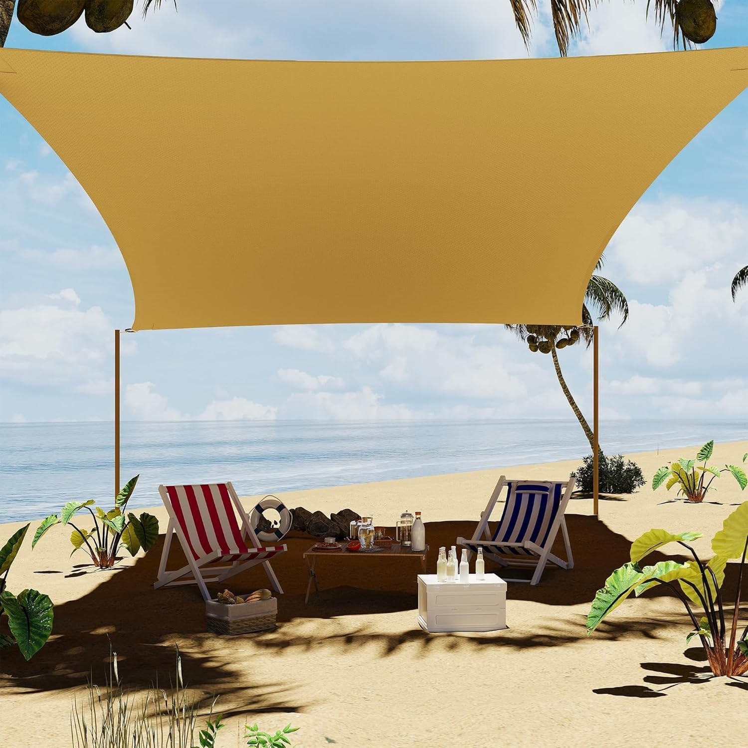 Garvee 10 x 13FT Rectangle Sun Shade Sail UV-Blocking Shade Cloth ...