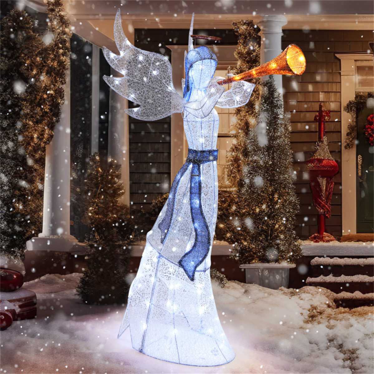 Yescom 5 FT Lighted Christmas Angel 100 LED Twinkling with Metal/Mesh ...