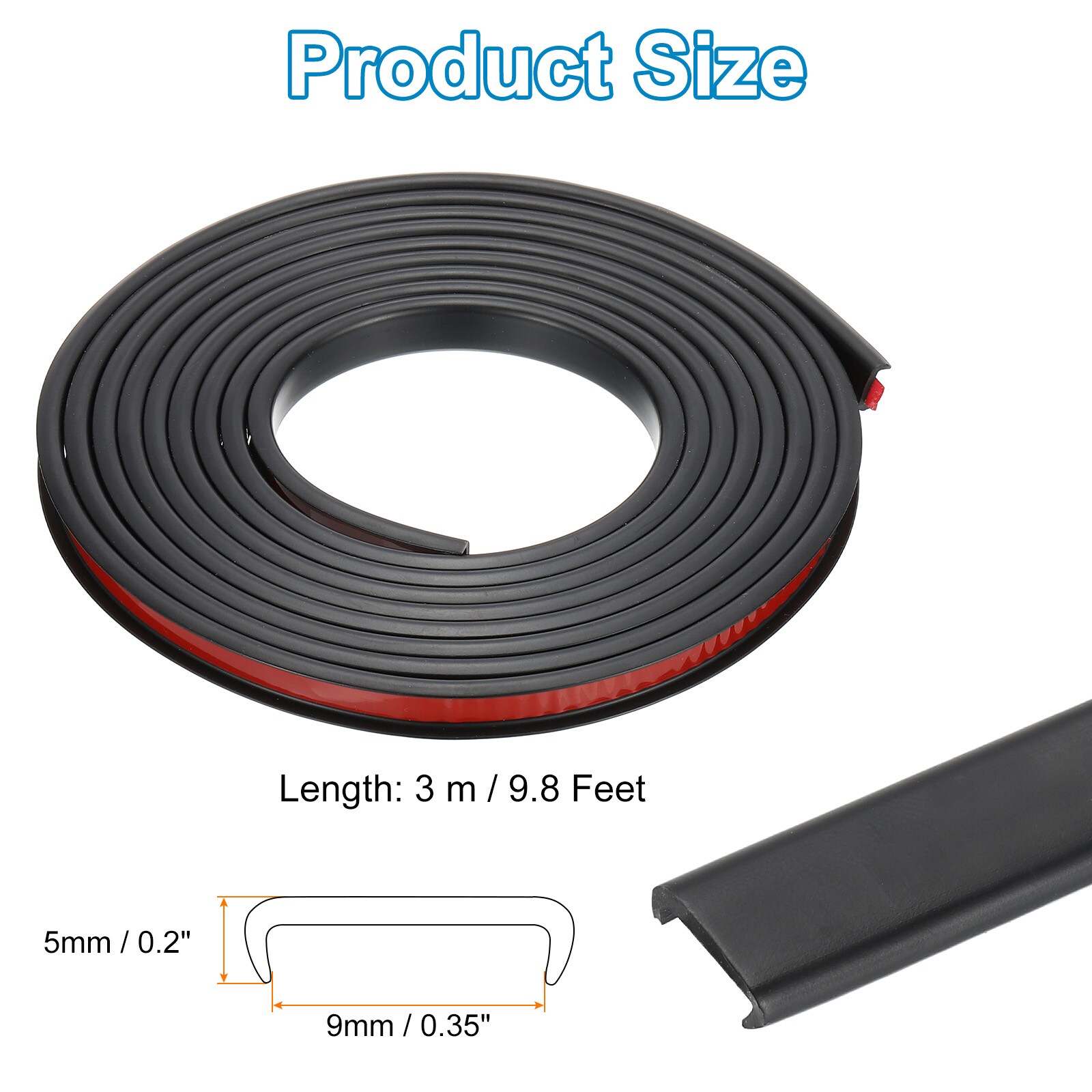 PATIKIL TPE U-Shape Edge Banding 3/8 Inch x 9.8ft Self Adhesive ...