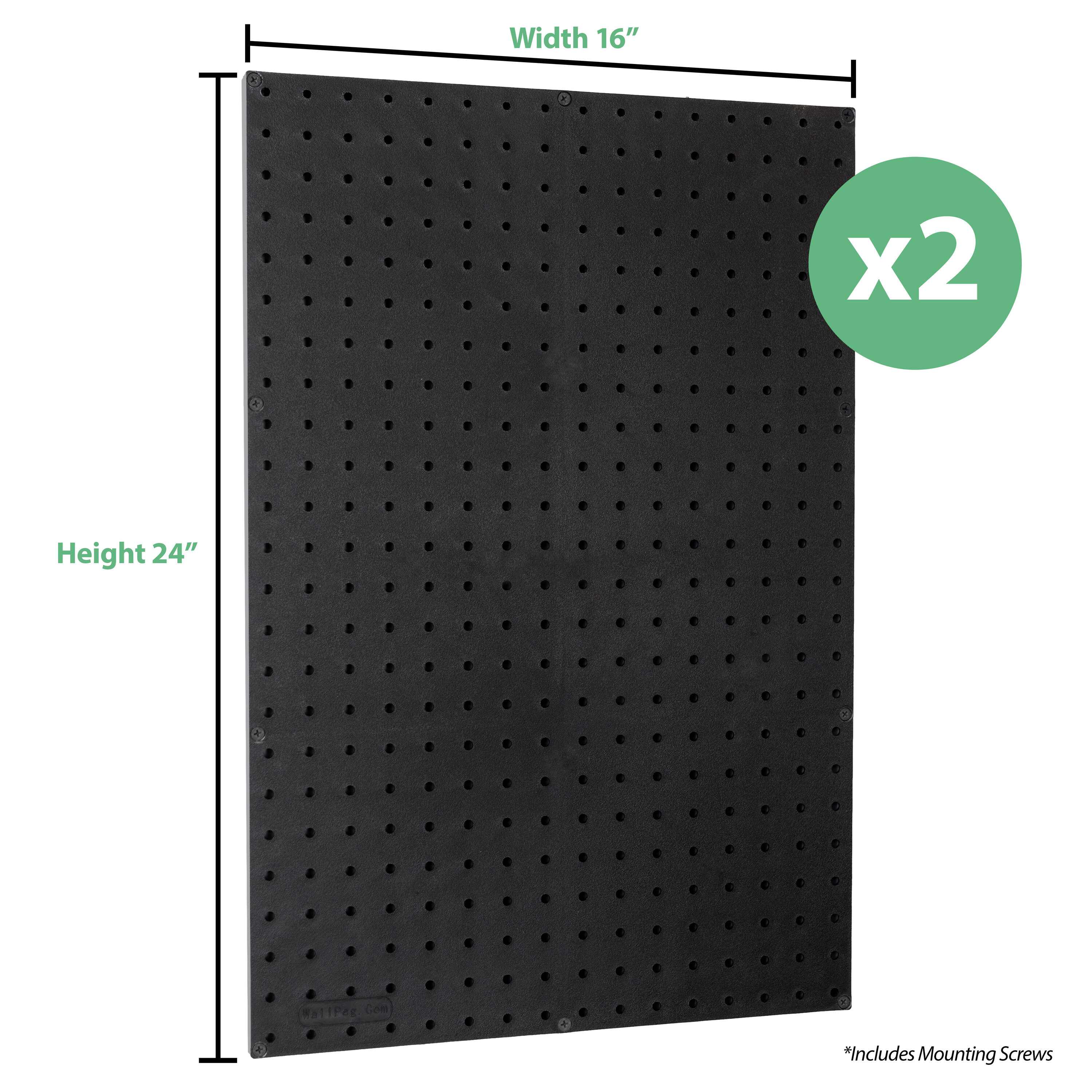WALLPEG Pegboard Kit 60-Piece Polypropylene Pegboard Kit in Black (78 ...