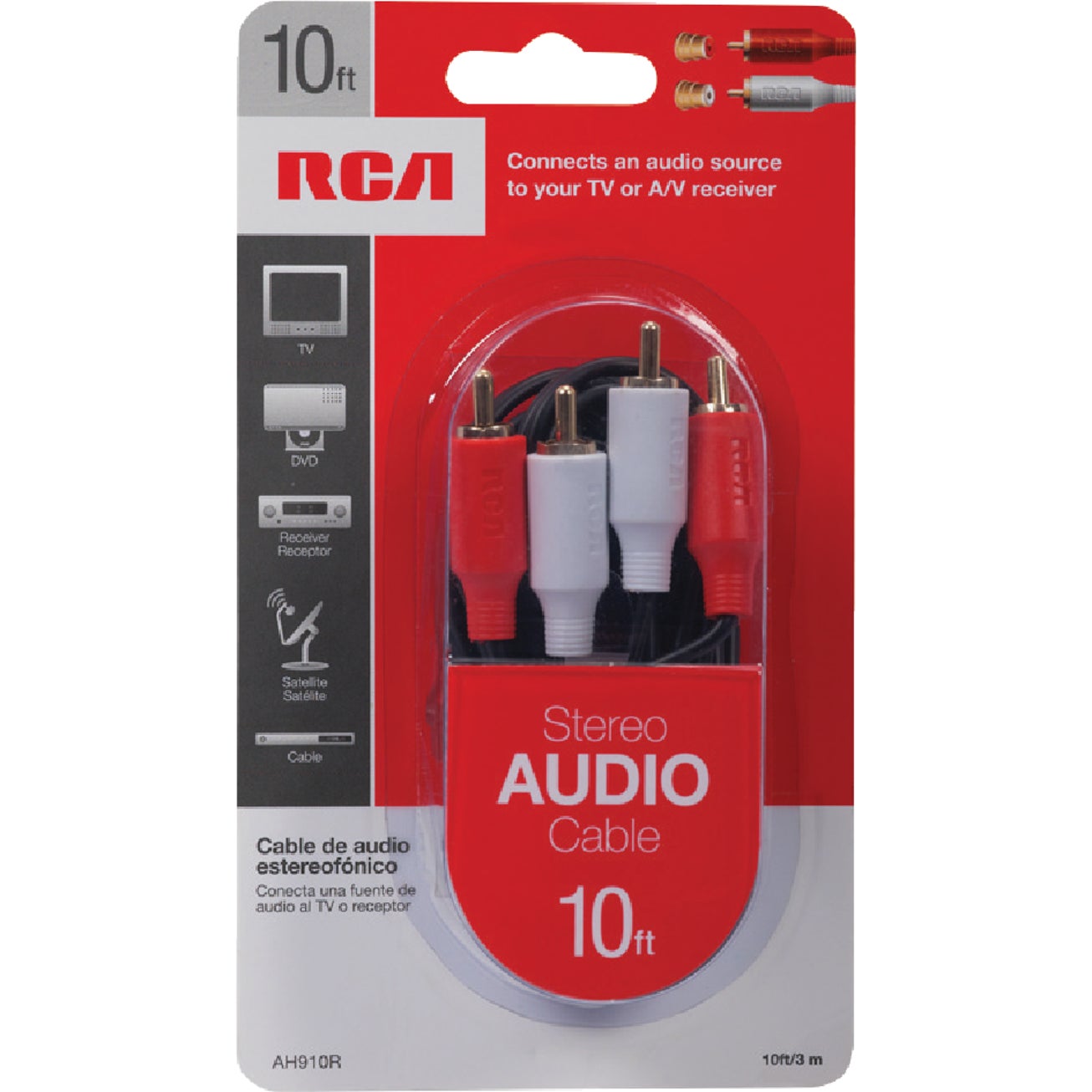 RCA AH910 Stereo Hook-Up Cable (10 ft) in the Audio & Video Cables ...