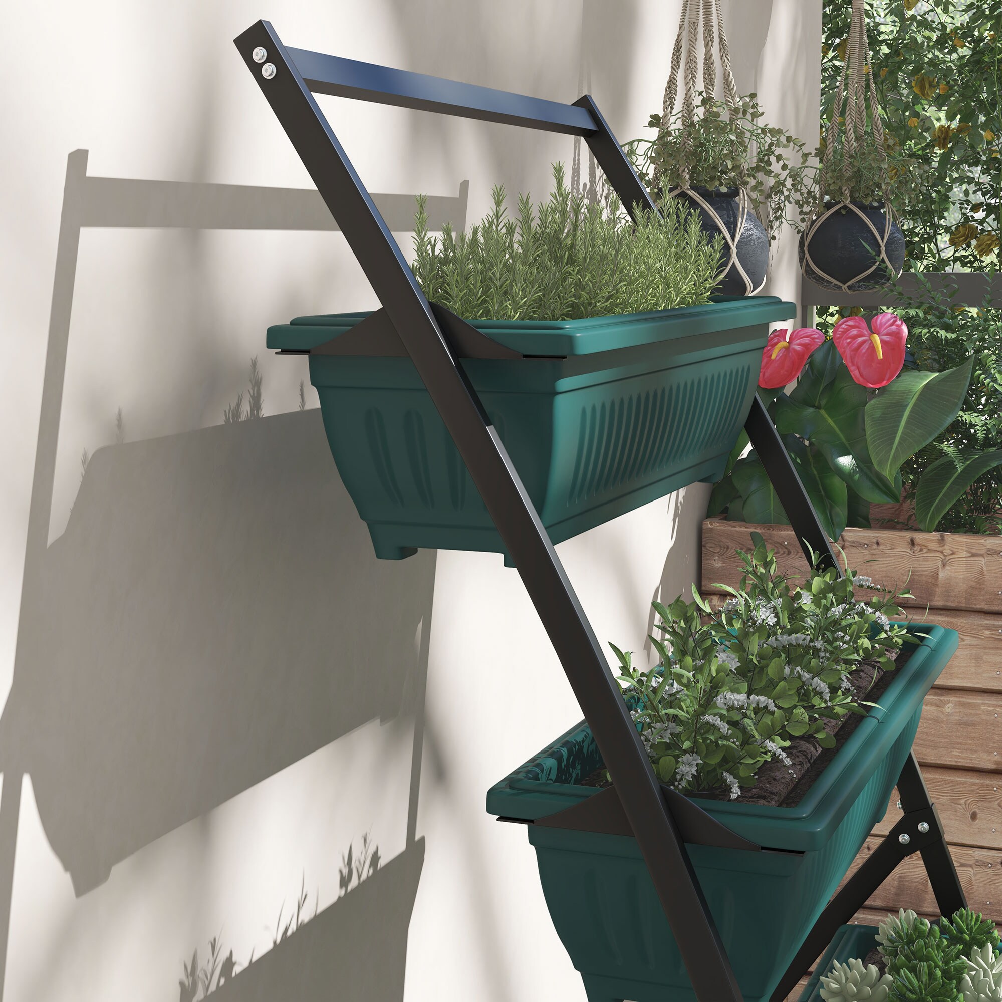 LOVMOR 30in L x 31in W x 63.75in H Raised Garden Bed Elevated Planter ...