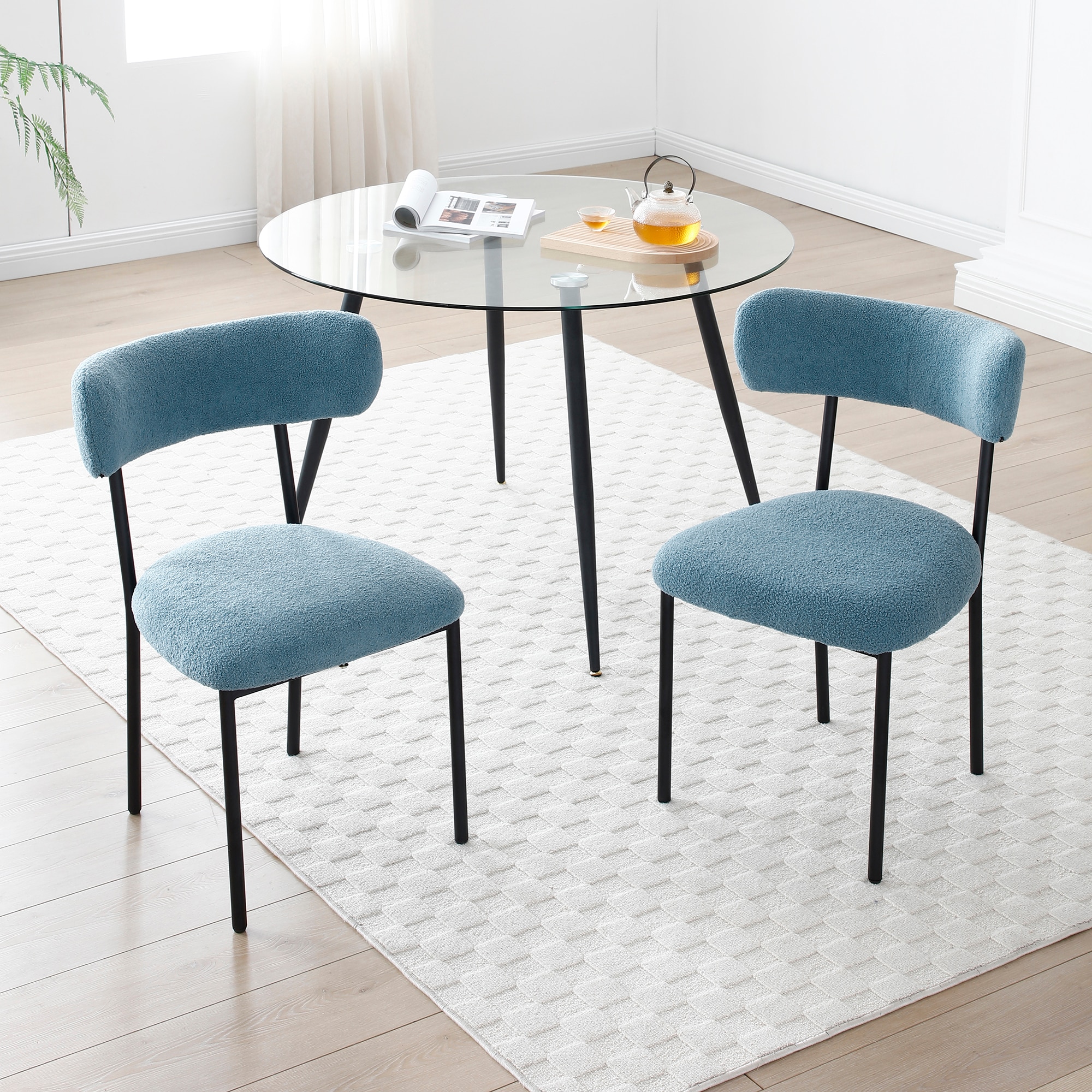 Damerin 21-in W Modern Light Blue Accent Chair in the Chairs department ...