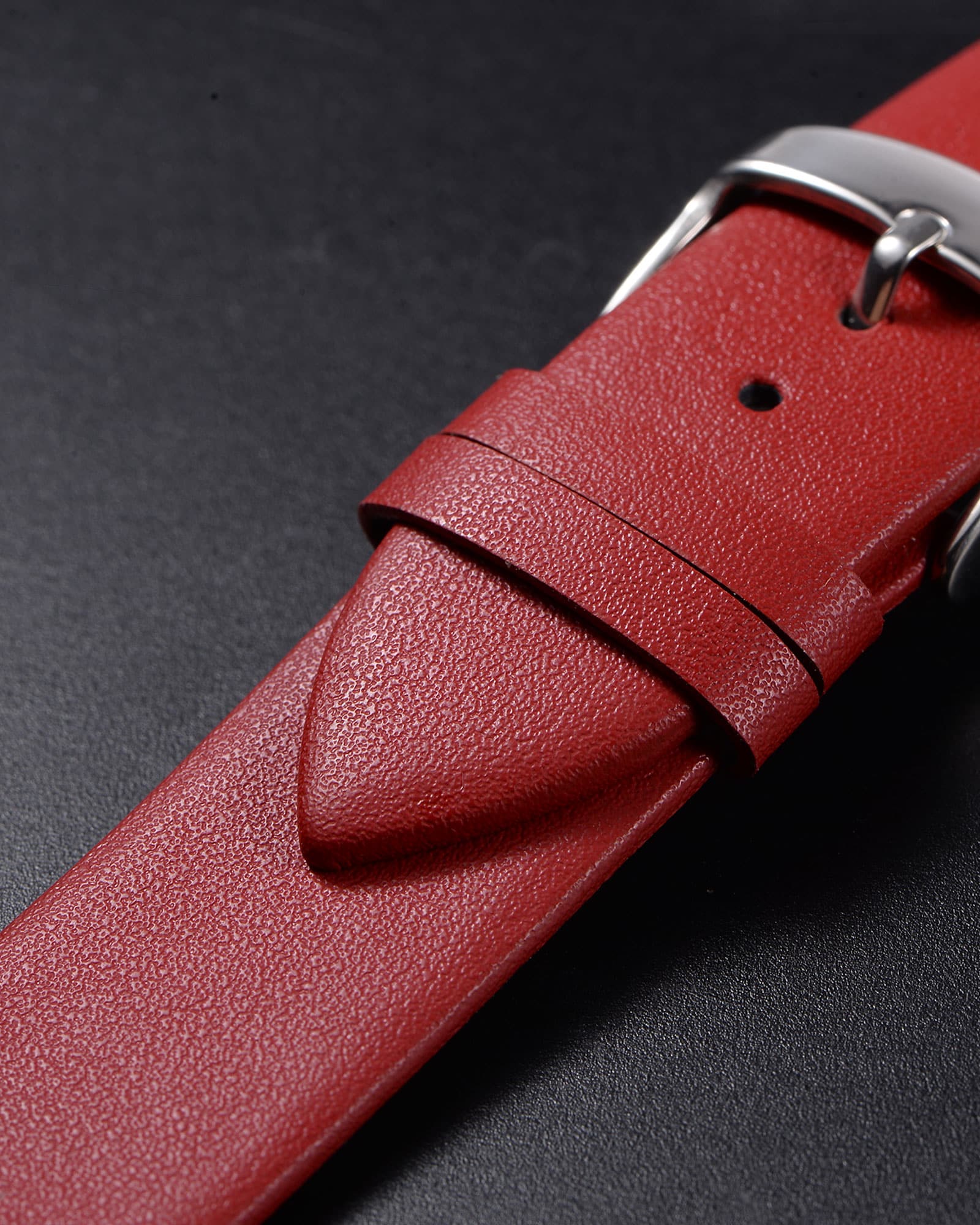 Unique Bargains Red Genuine Leather Band 12mm Width Flat Thin Elegant ...