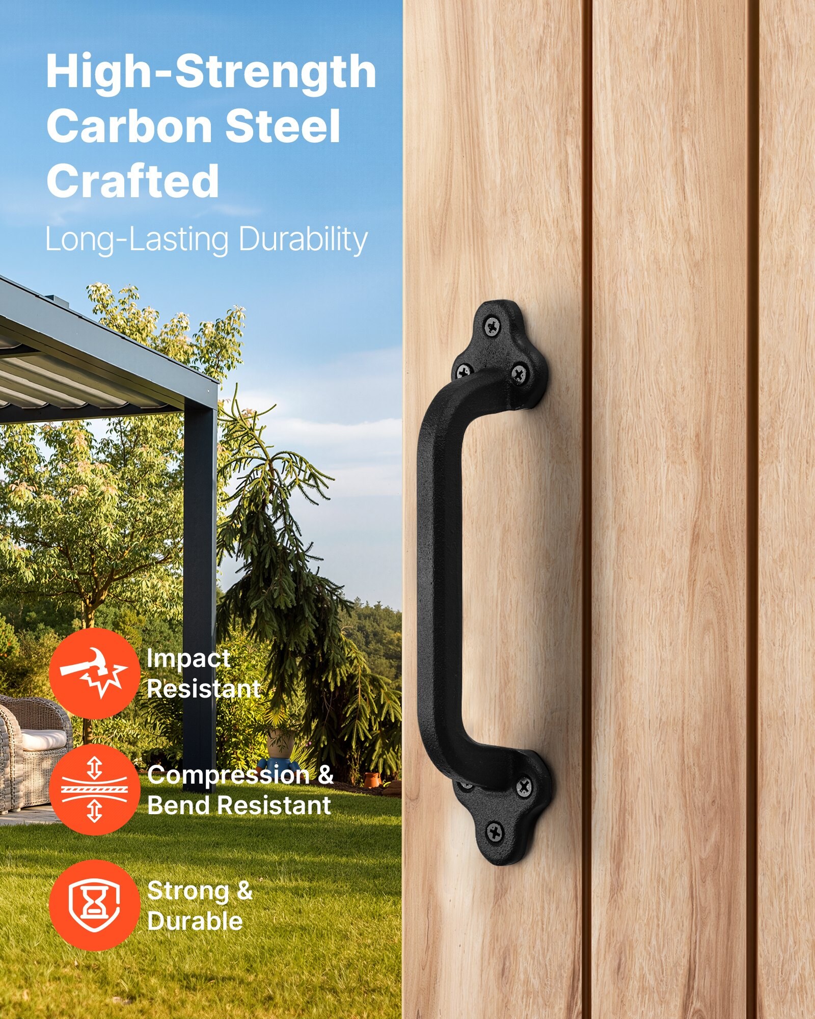 GIVIMO Rustic Gate Door Pull Handles 9 in Steel Outdoor Gate Handles ...