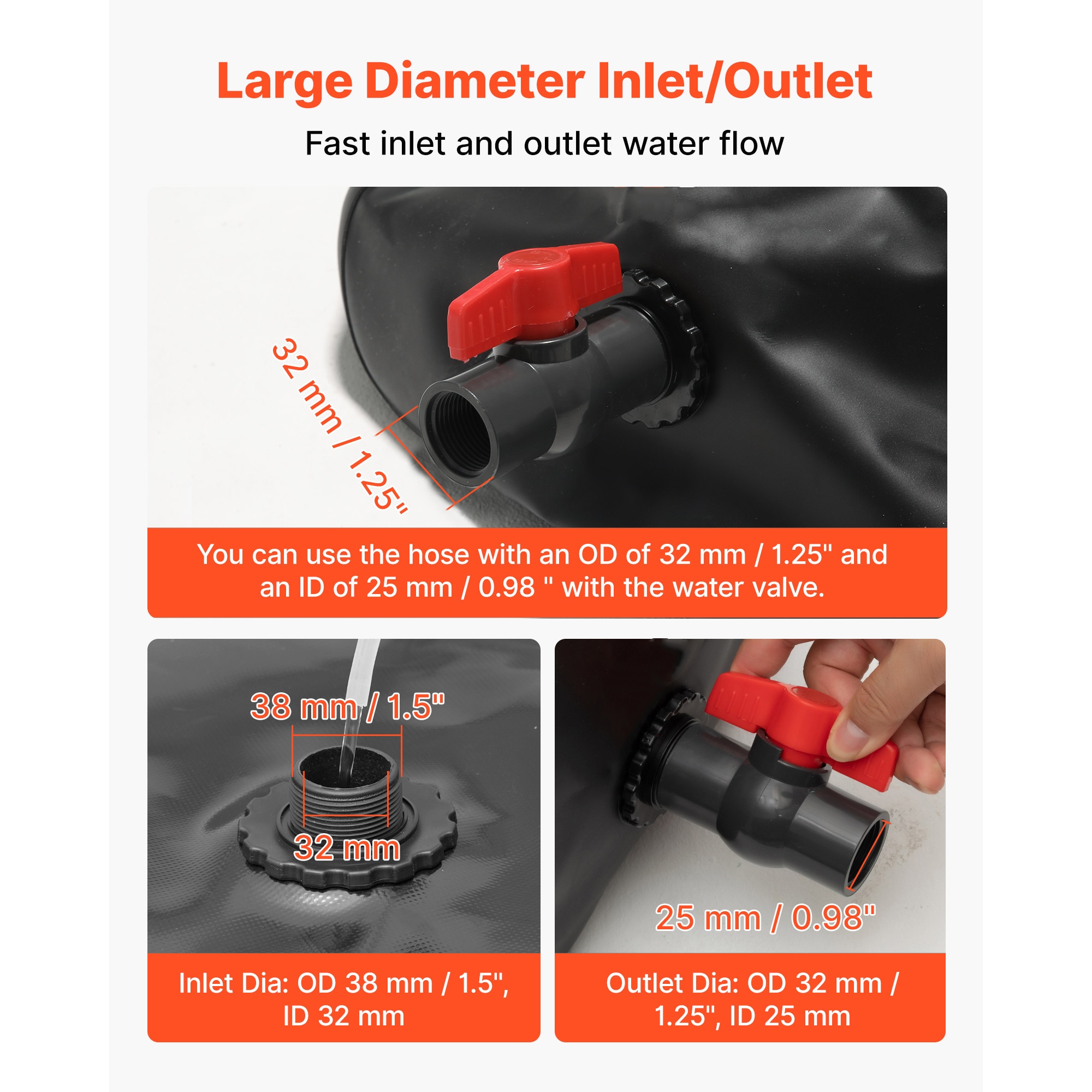 GIVIMO 264-Gal Collapsible 1000D PVC Water Storage Bladder Tank for ...