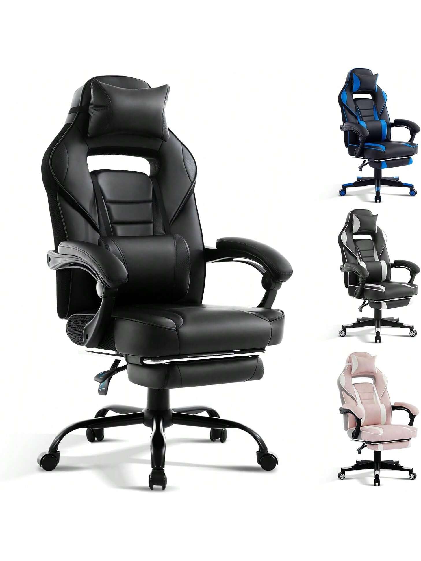 Garvee Video Gaming Chair With Massage Lumbar Support And Footrest ...