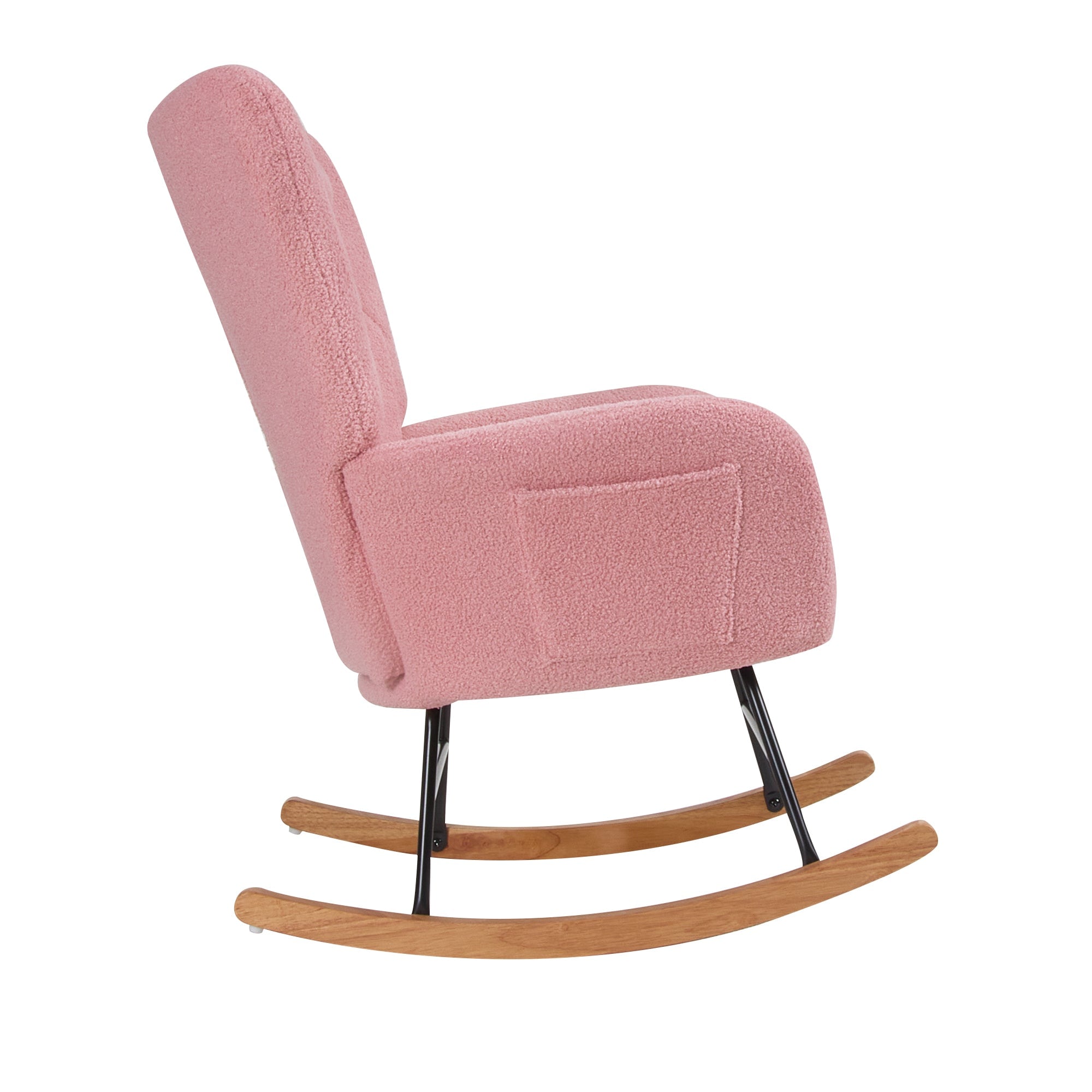Vecelo Teddy Rocking Chair Accent Chair Upholstered Single Sofa with ...