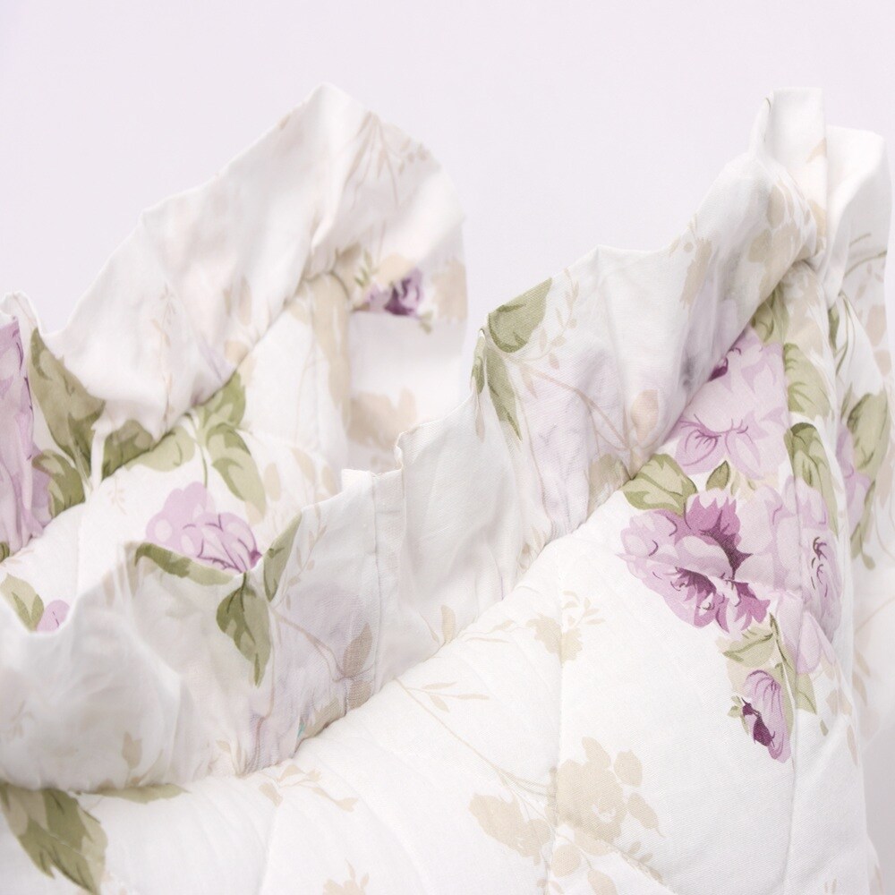 3 Pc Soft Breathable Bed Skirt Set Pink Rose Floral Printed With 2 ...