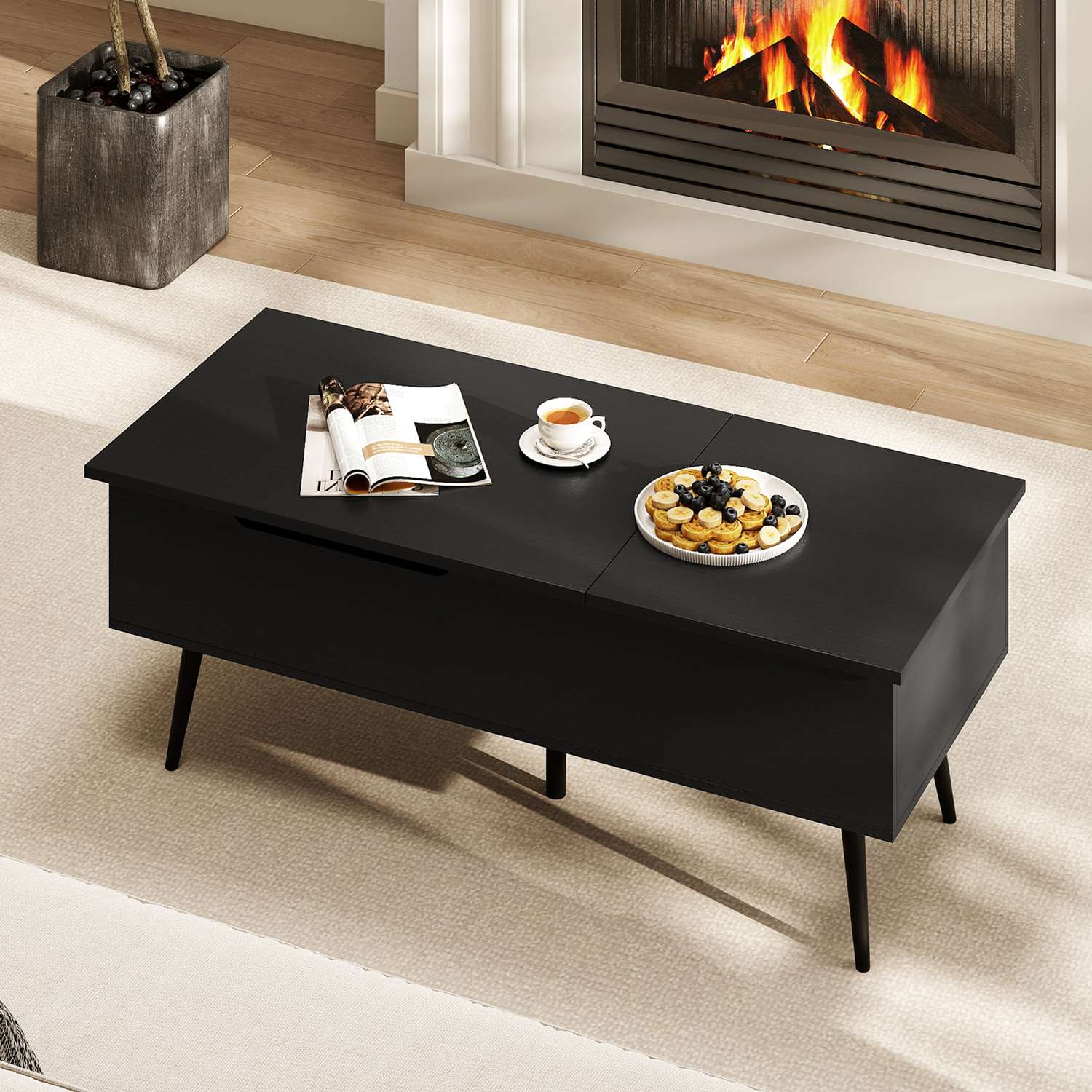Costway Lift Top Coffee Table with Storage Multi-Functional Home Center ...