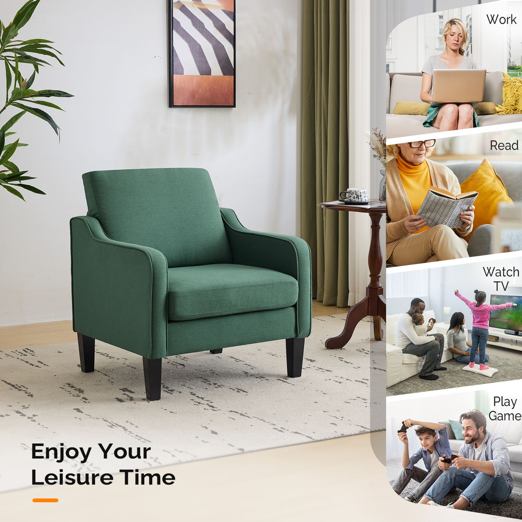 Winado 29.9 inch Wide Arm chair Accent chair single sofa in the Chairs ...