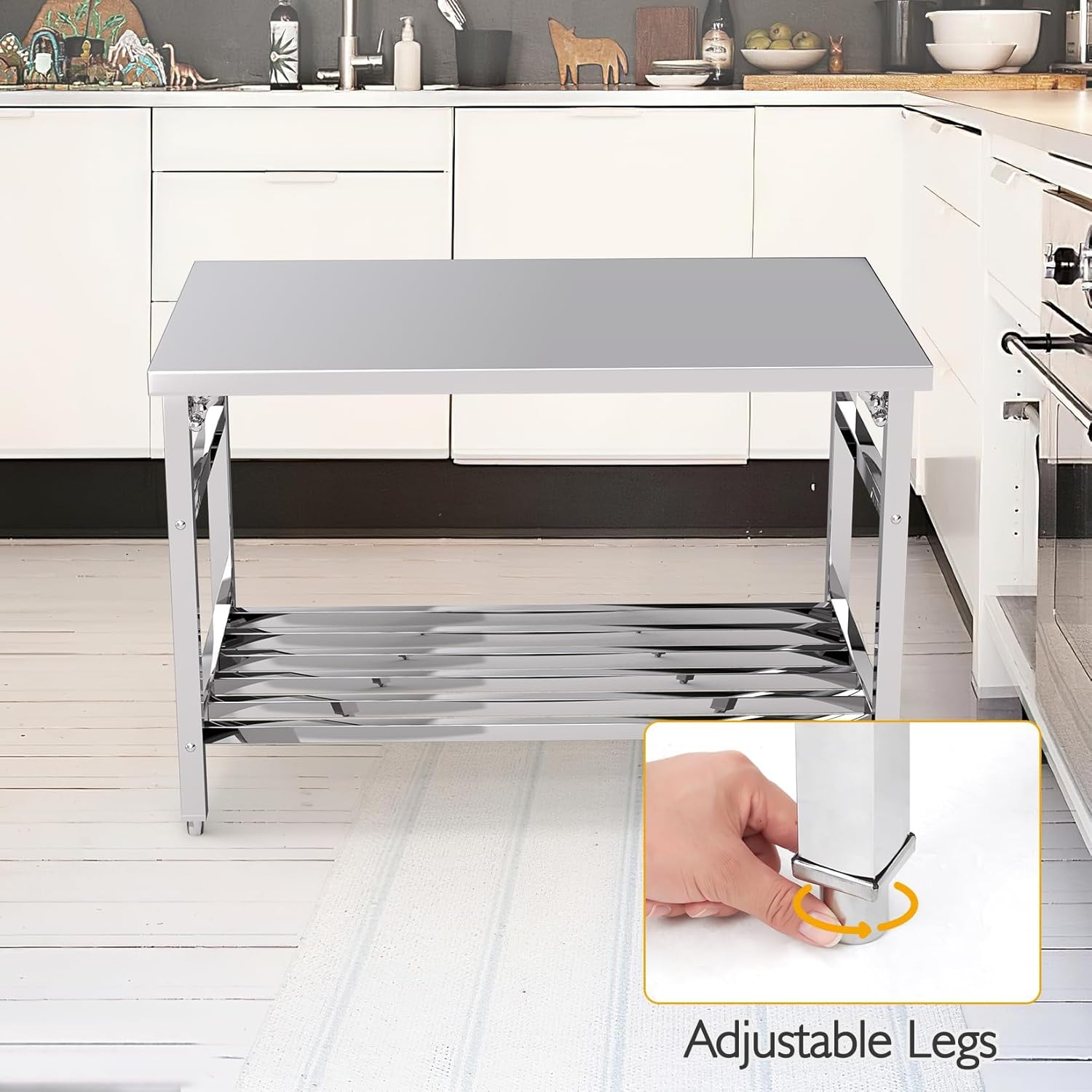 Garvee Heavy/Duty Powerhouse Stainless Steel Commercial Folding Work ...