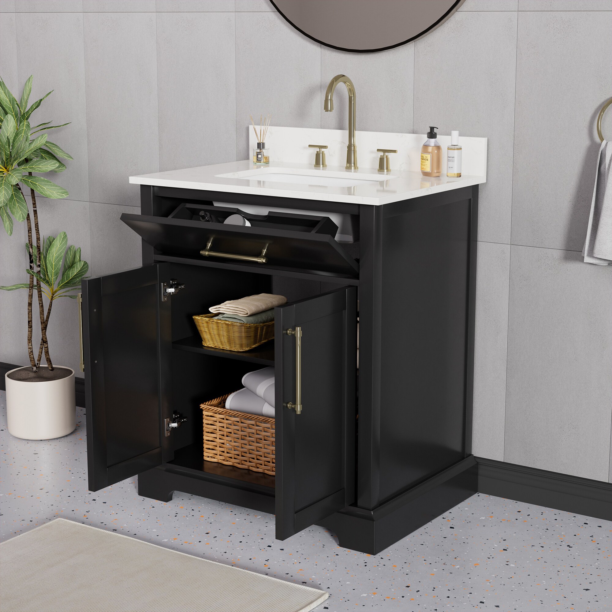 Toe Kick Polymarble Bathroom Vanities at Lowes.com