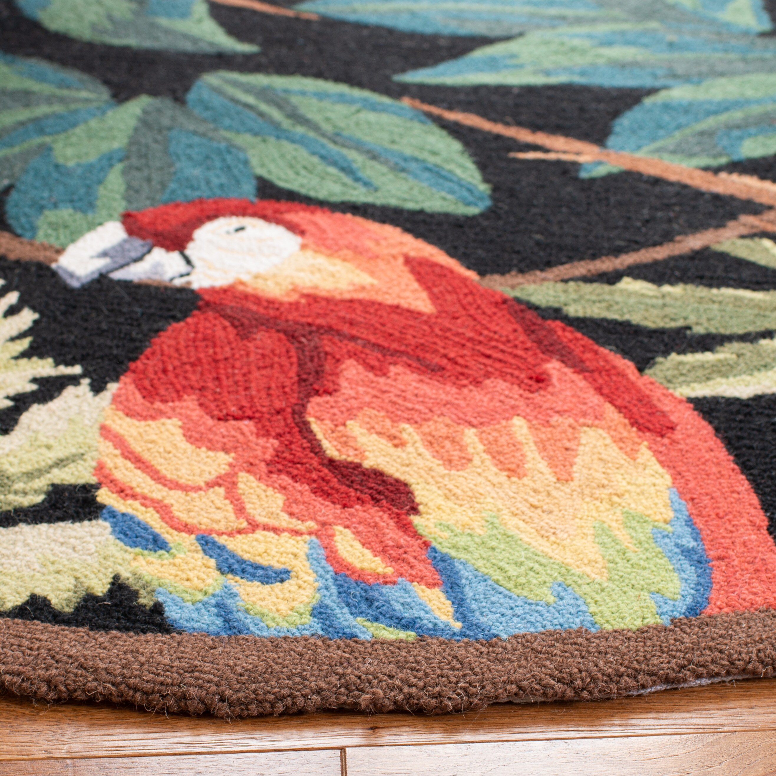 Safavieh Hk296 Black Novelty 5ft-6in x 5ft-6in Round Rug in the Rugs ...