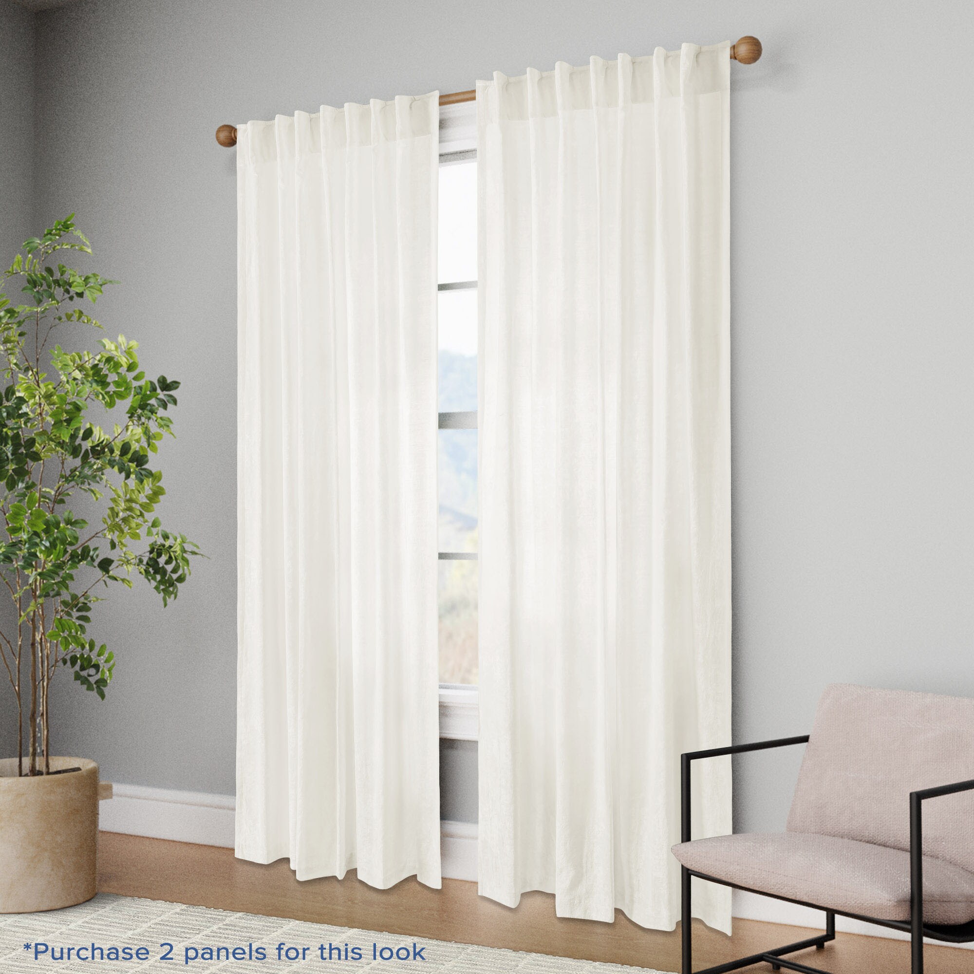Awesome Home 52-in W x 84-in L Cream Texture Velvet Back Tab Room ...